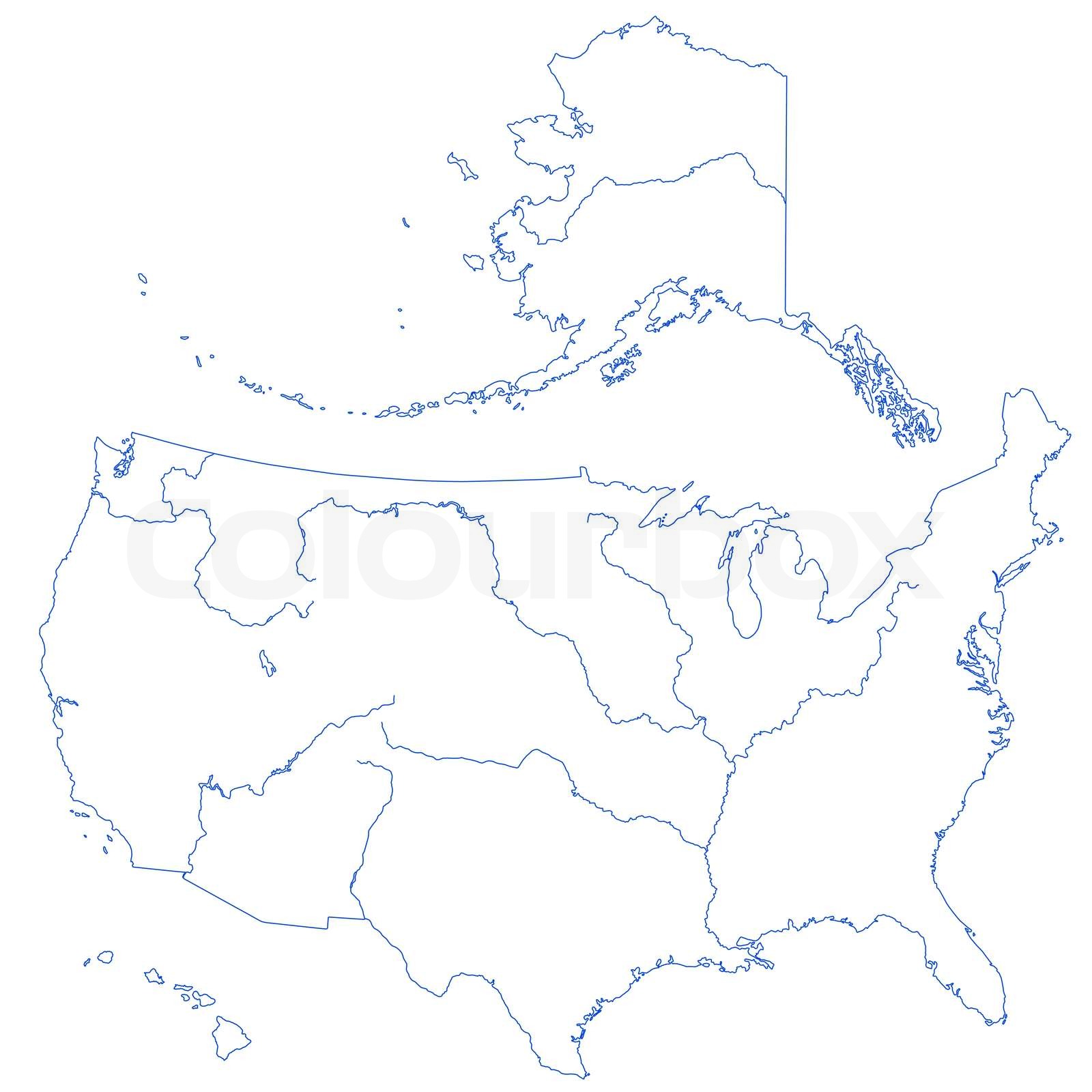 Contour map of USA | Stock vector | Colourbox