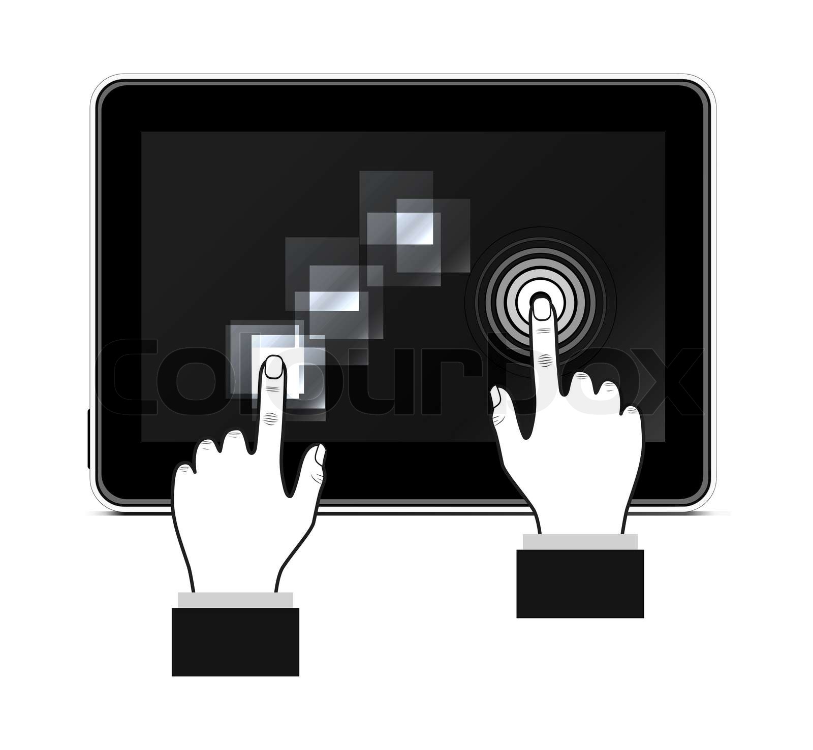 Man hand touching screen | Stock image | Colourbox