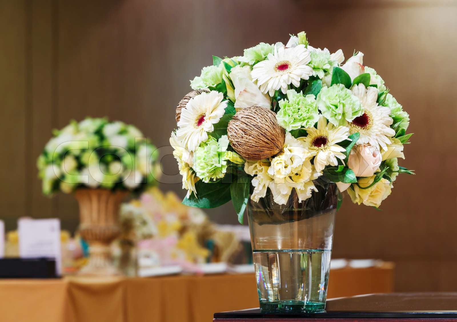 Flower bouquet on reception desk | Stock image | Colourbox