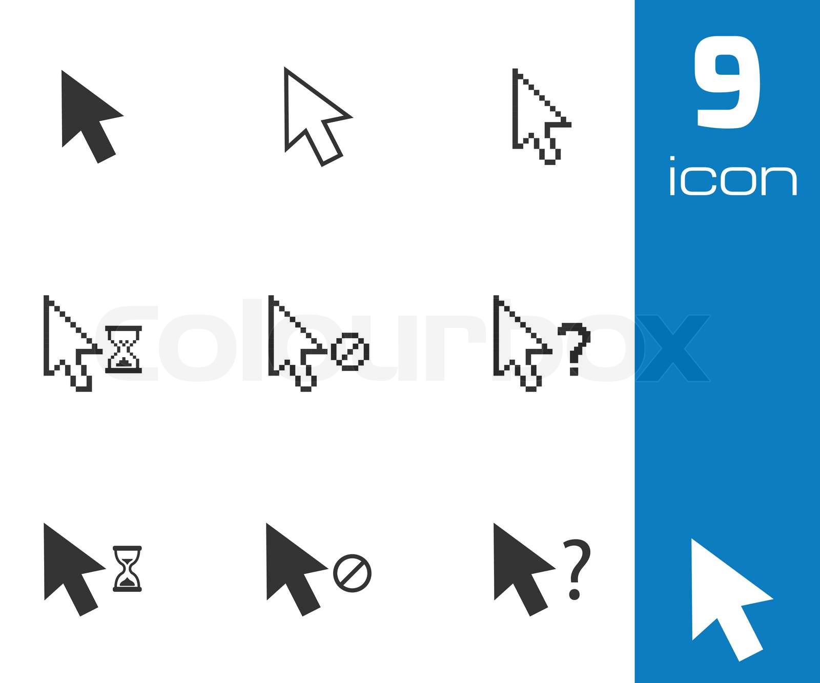Vector black mouse cursor icons set | Stock vector | Colourbox