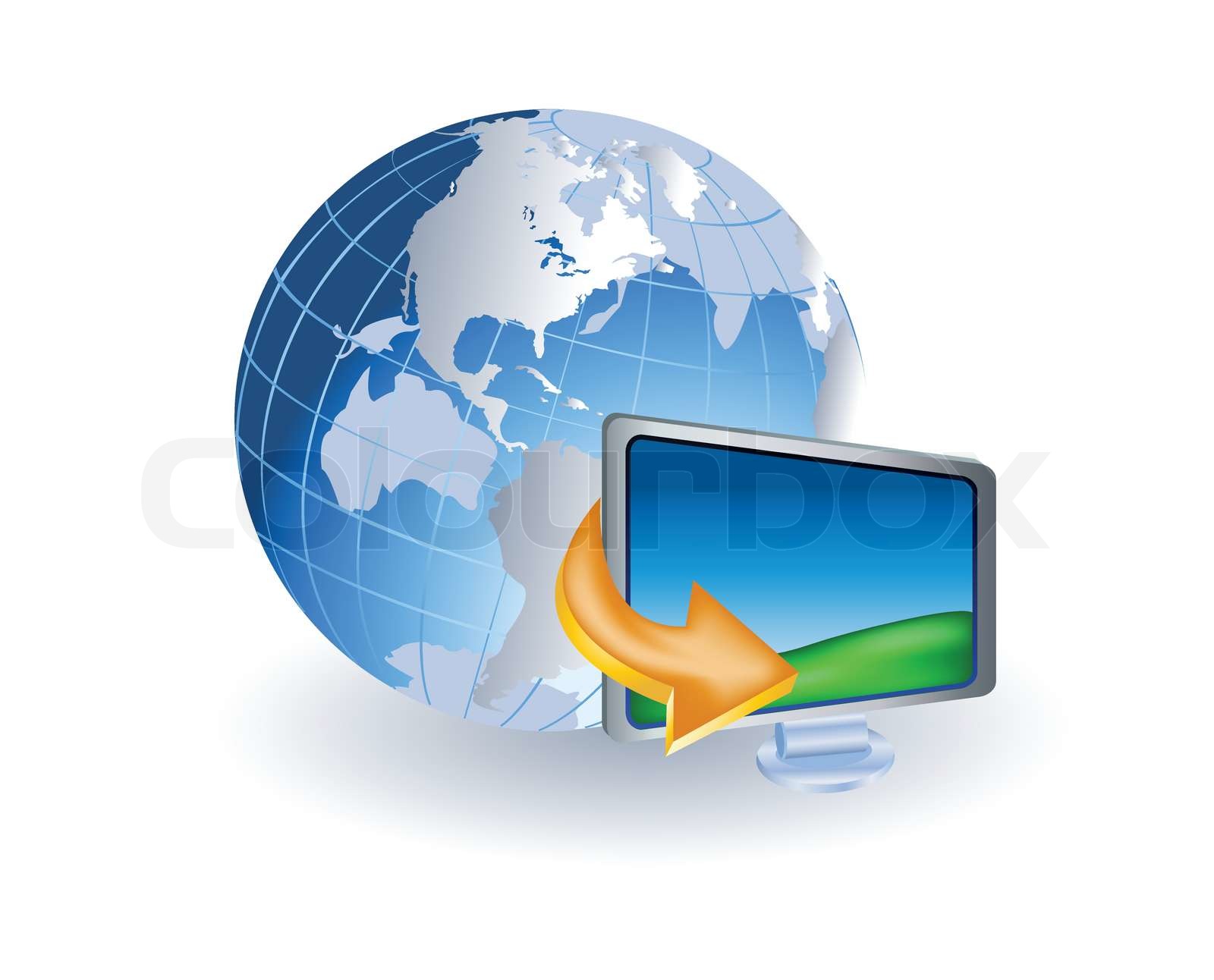 world globe with lcd monitor | Stock vector | Colourbox