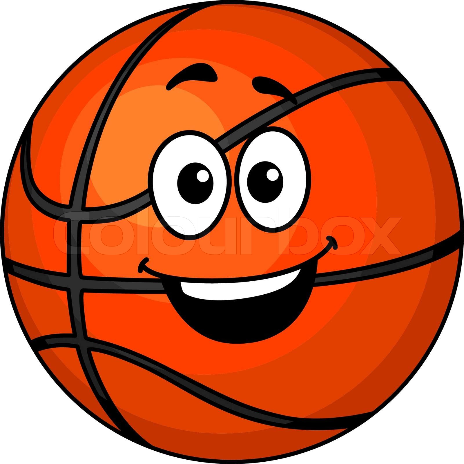 Cartoon happy basketball ball | Stock vector | Colourbox