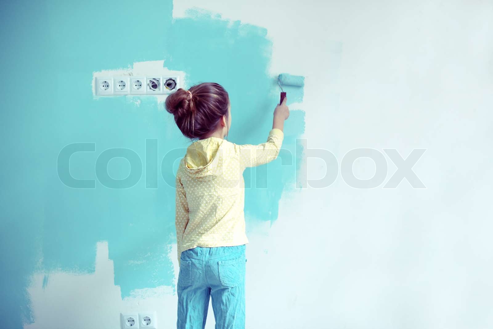 Child Painting The Wall Stock Image Colourbox child-painting-the-wall-stock-image-colourbox
