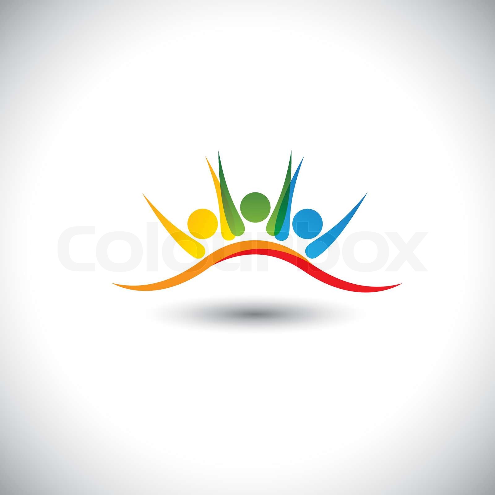 concept vector icon of happy friends together | Stock vector | Colourbox