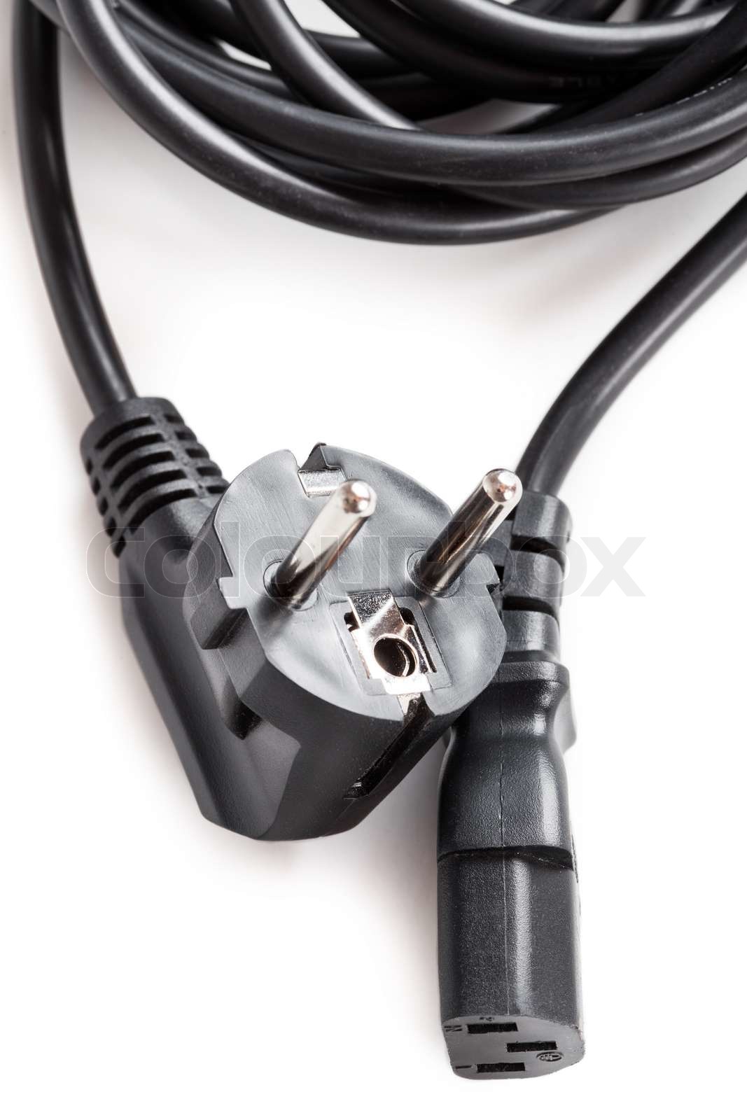 Power cord isolated on white | Stock image | Colourbox