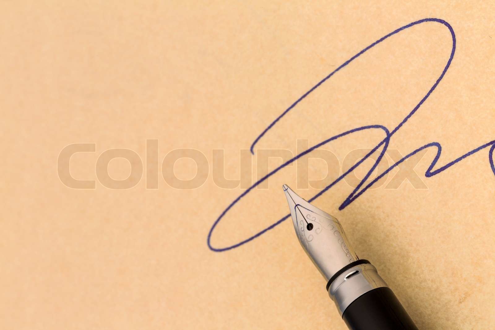 signature and fountain pen | Stock image | Colourbox