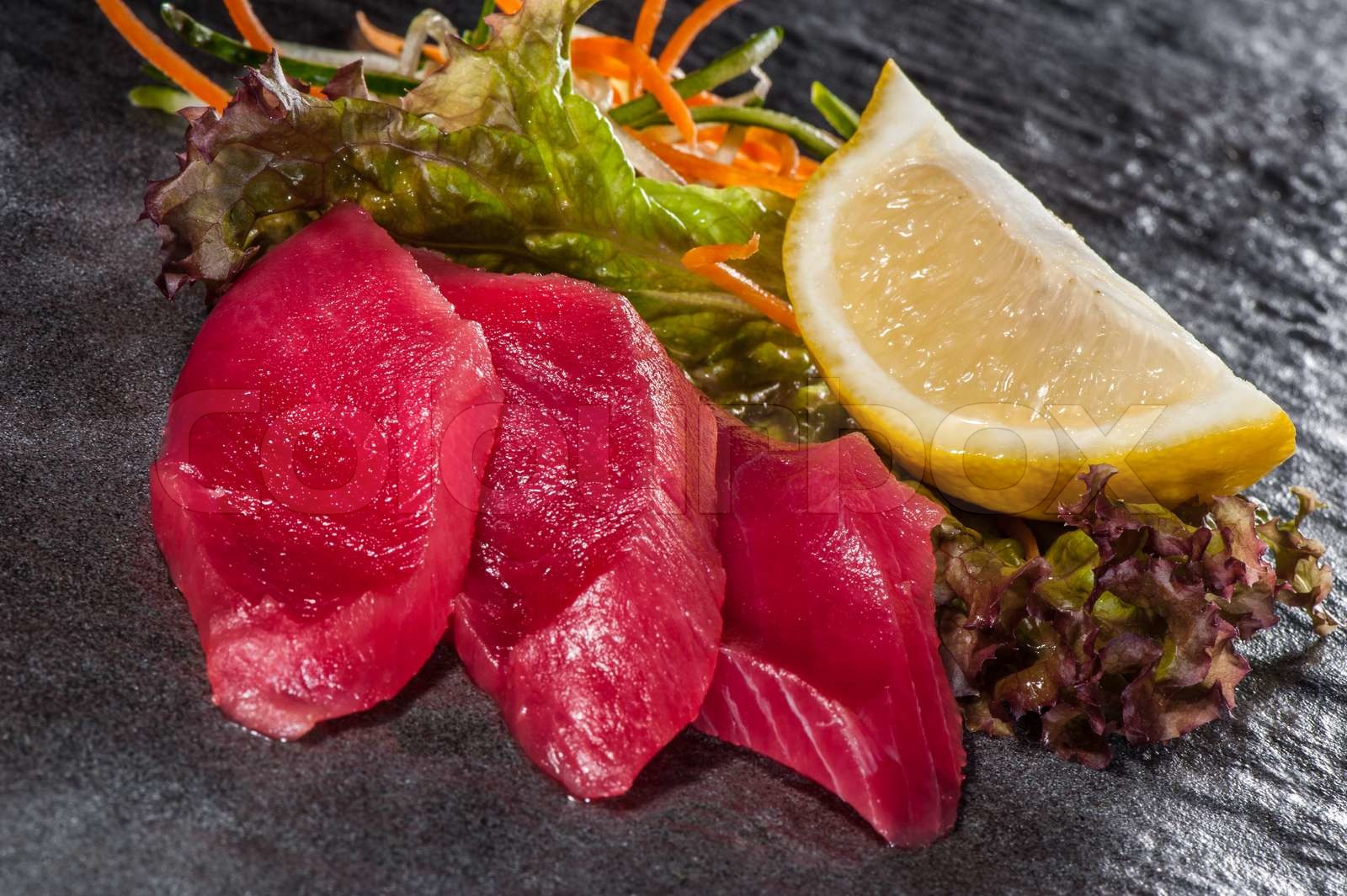Red tuna slices | Stock image | Colourbox