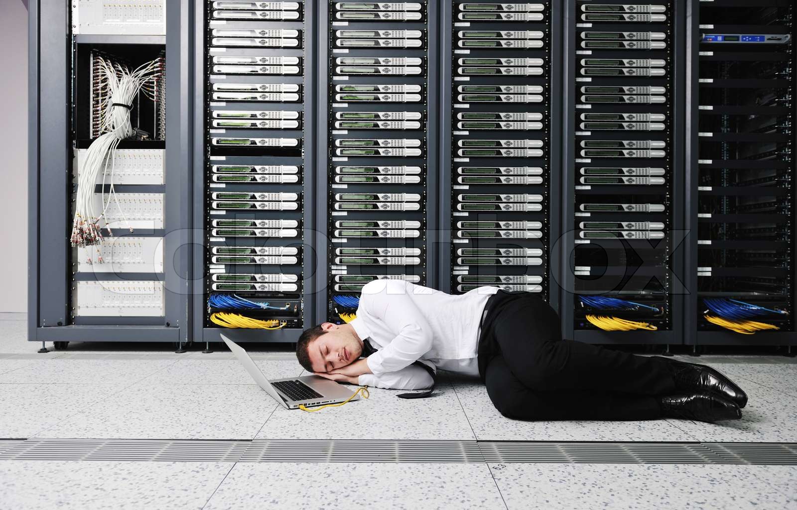 system fail situation in network server room | Stock image | Colourbox