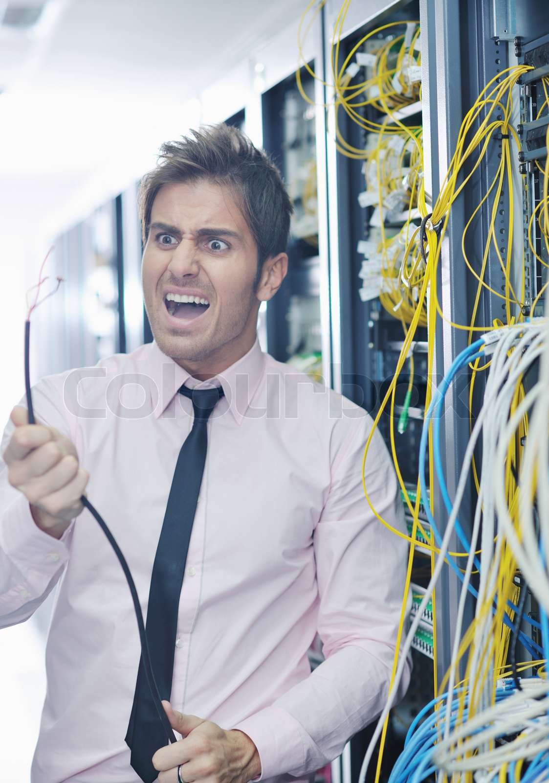 system fail situation in network server room | Stock image | Colourbox