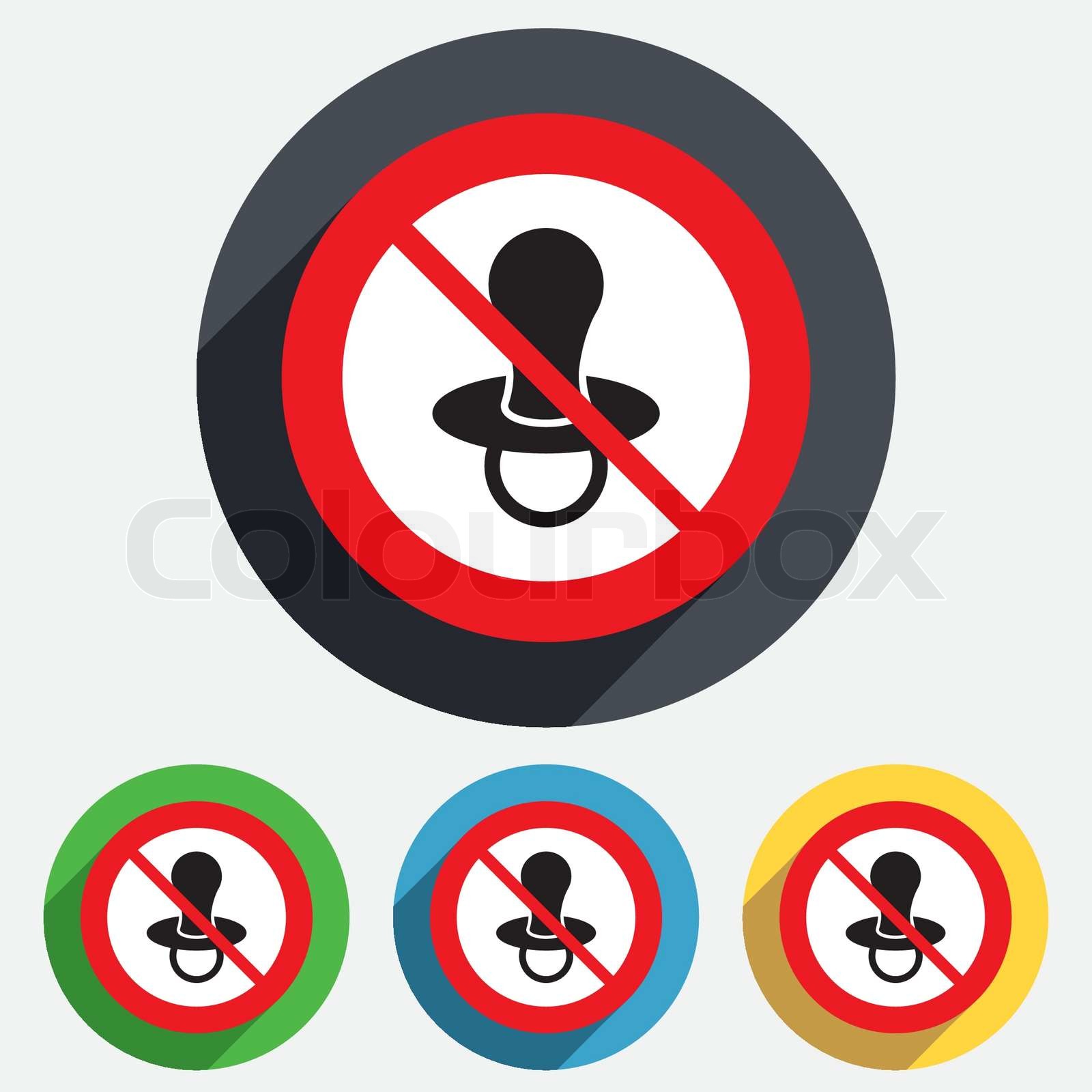 Baby's dummy sign icon. No Child pacifier symbol. | Stock vector ...