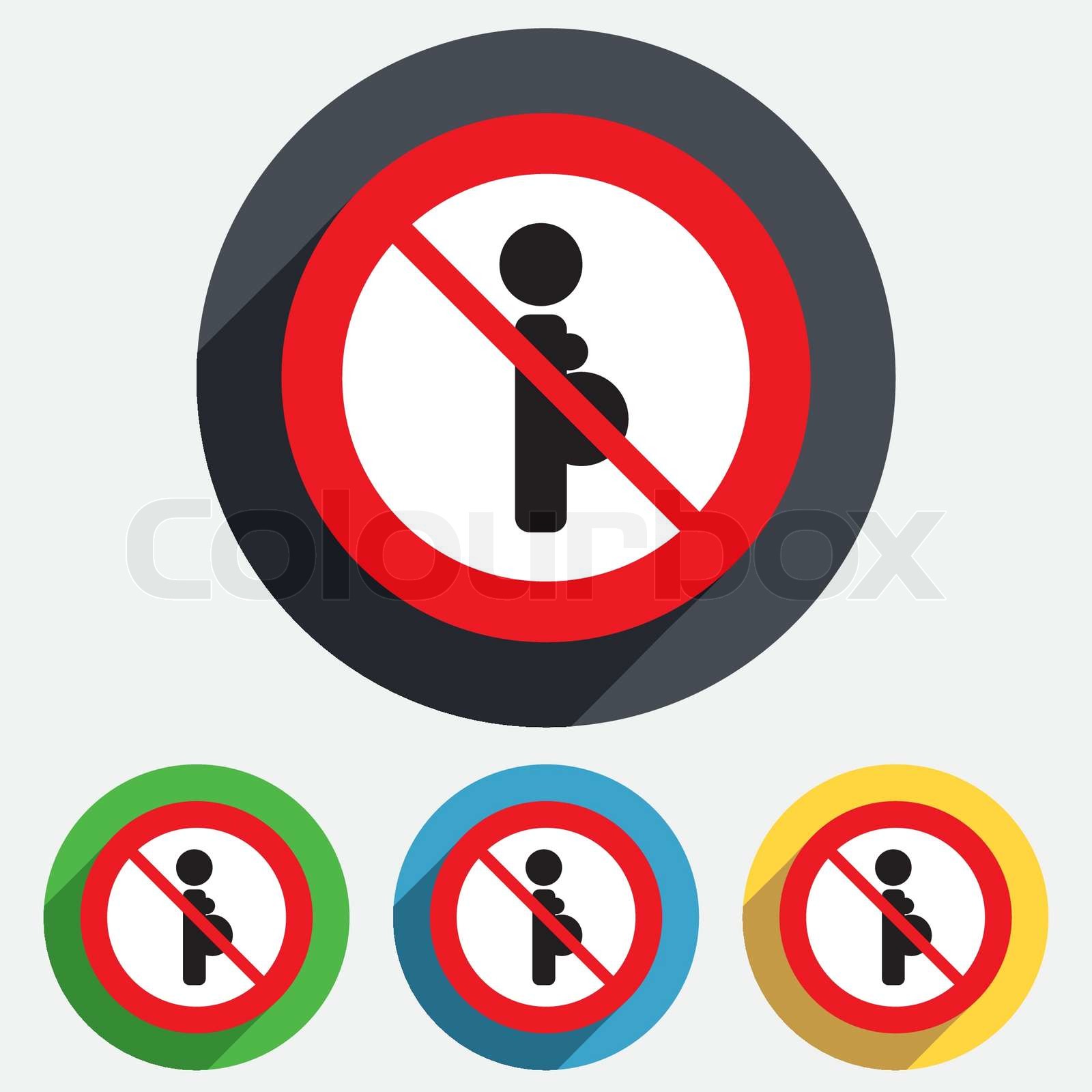 No Pregnant sign icon. Pregnancy symbol. | Stock vector | Colourbox