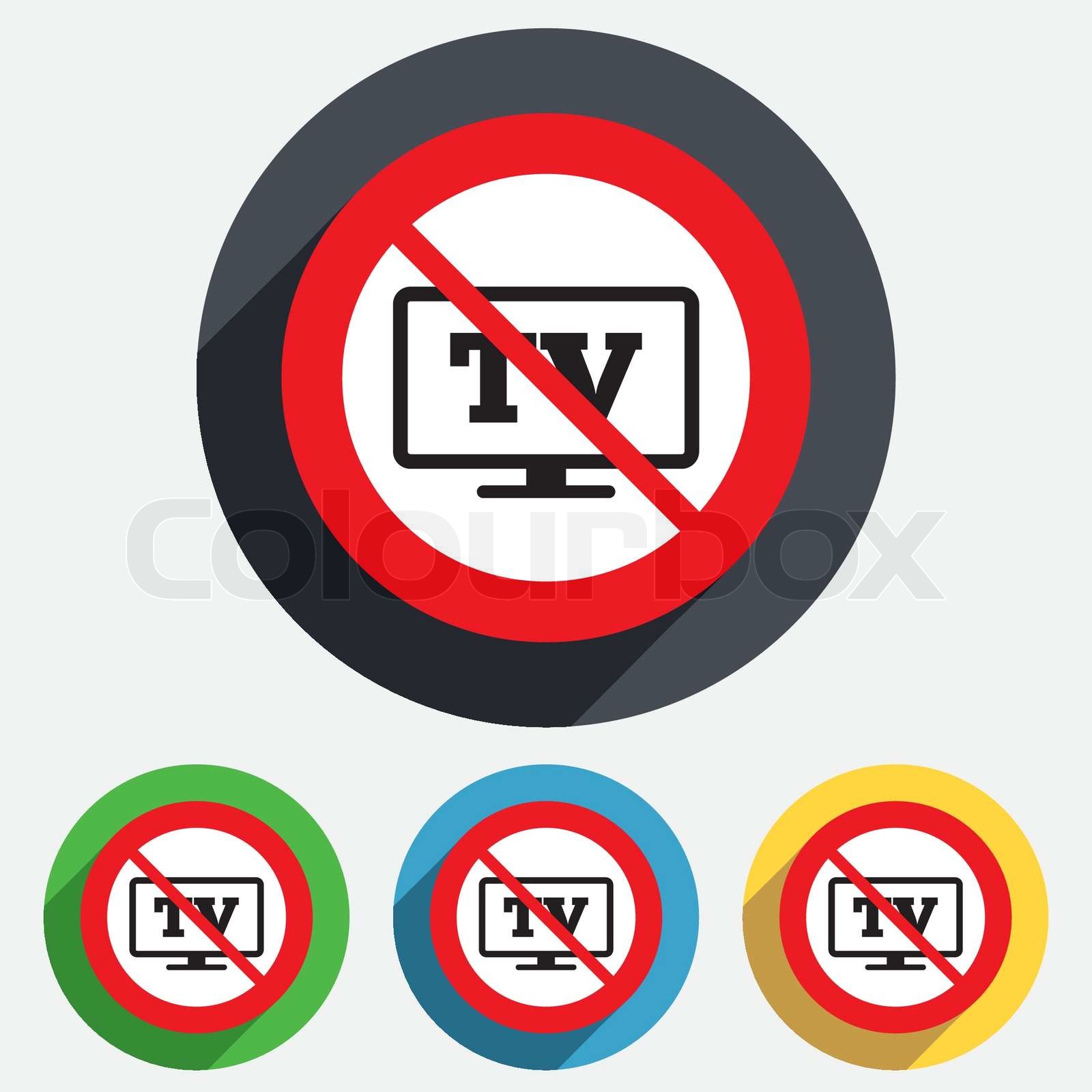 No Widescreen TV sign icon. Television set. | Stock vector | Colourbox
