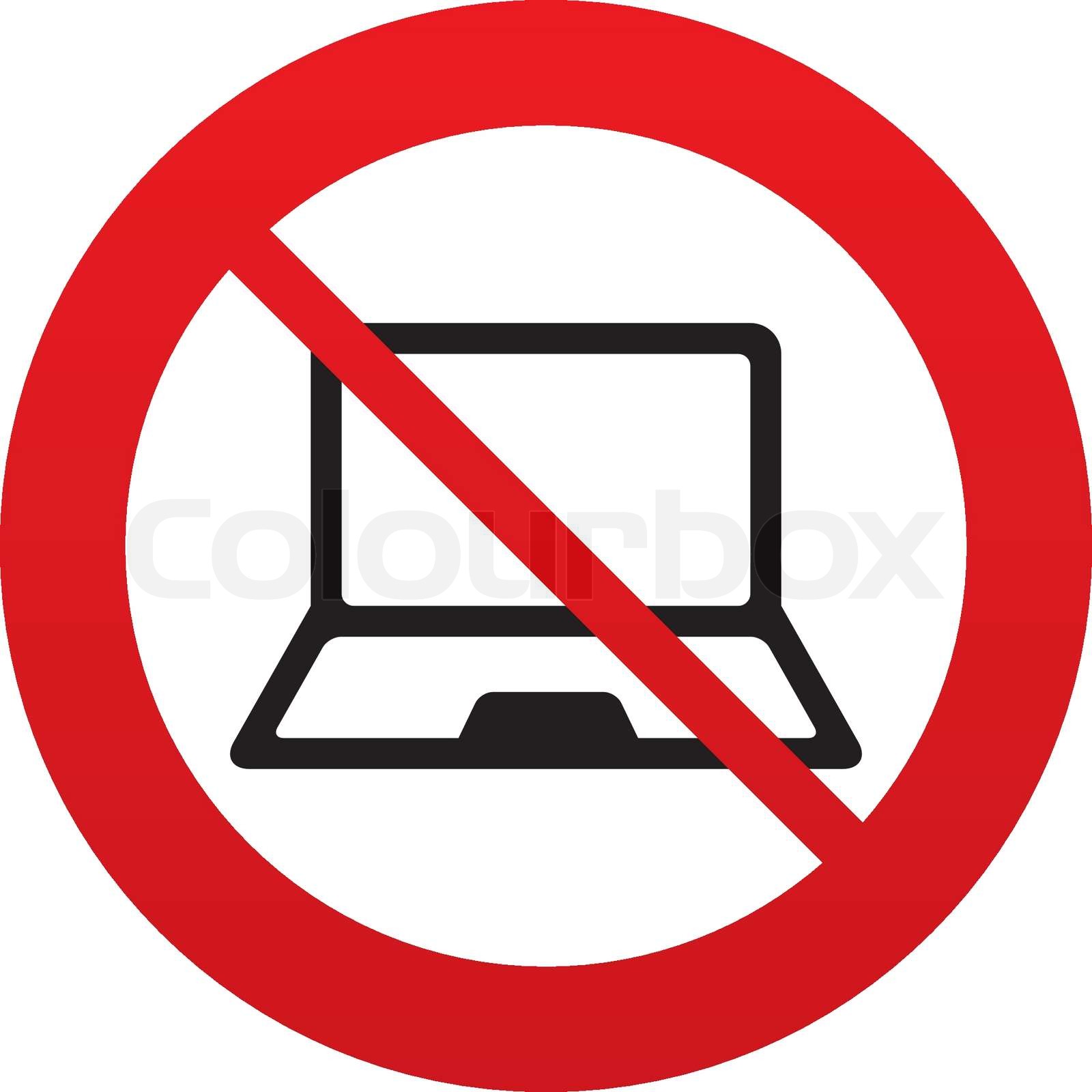 No Laptop sign icon. Notebook pc symbol. | Stock vector | Colourbox