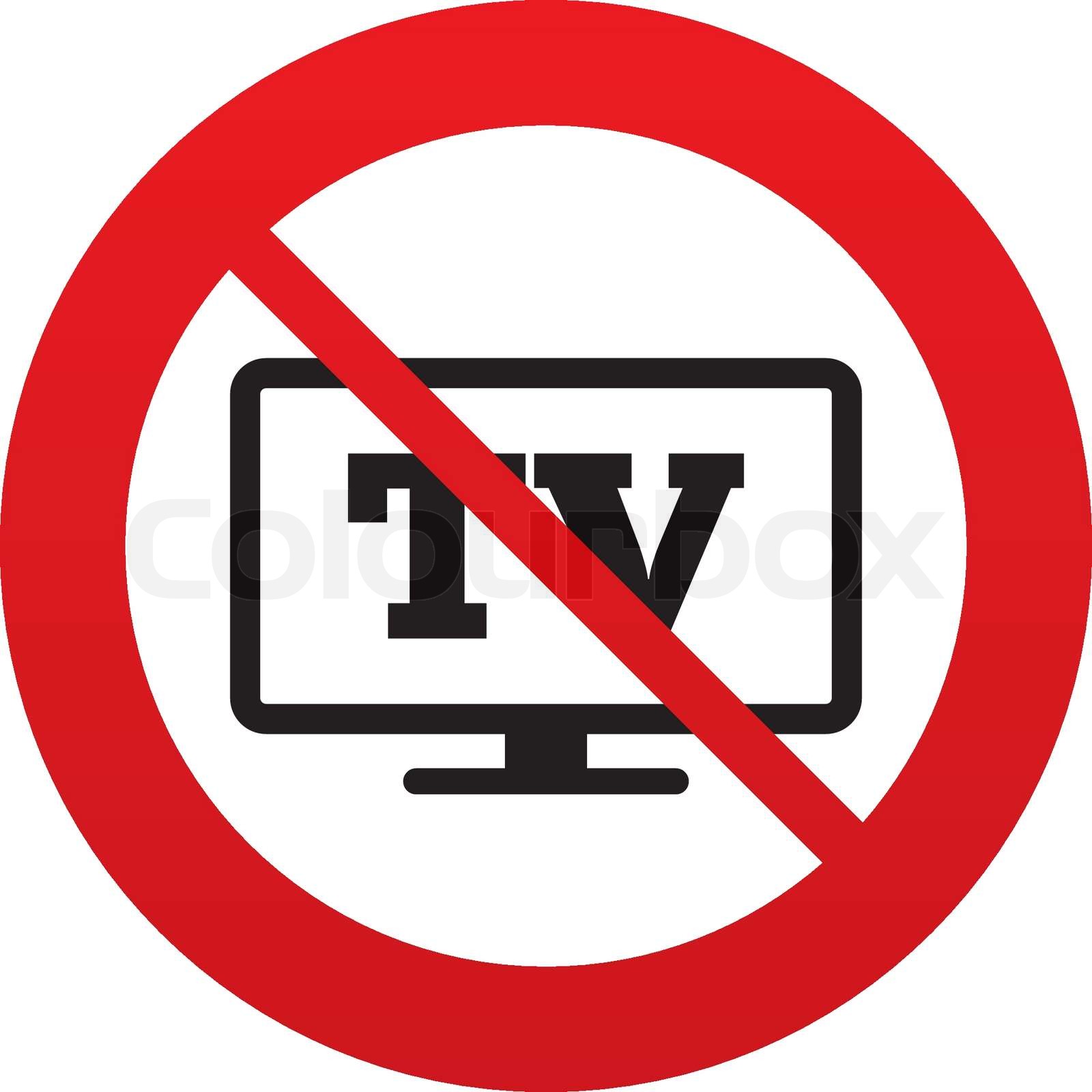 No Widescreen TV sign icon. Television set symbol. | Stock vector ...