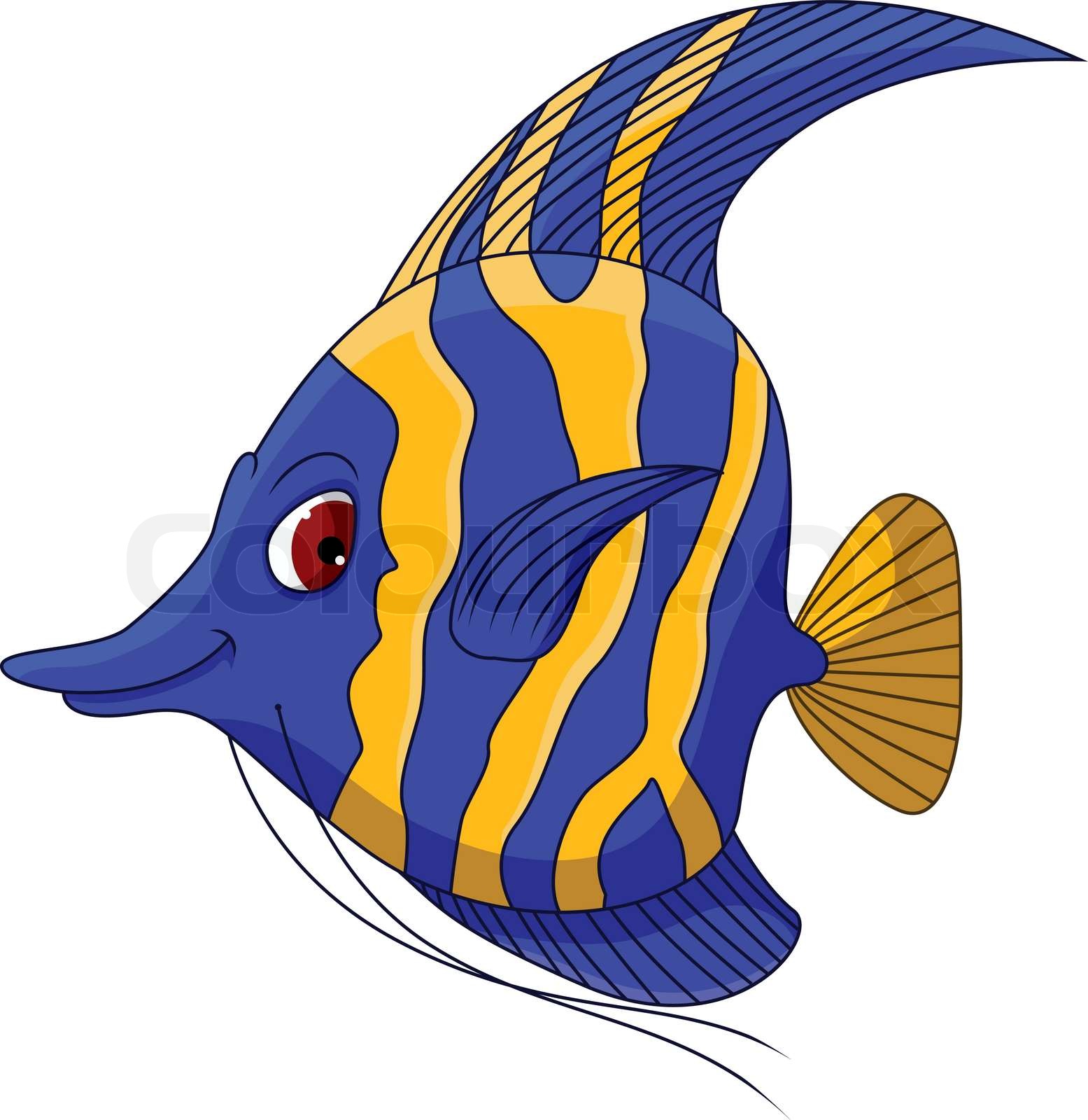 cute angel fish cartoon | Stock vector | Colourbox
