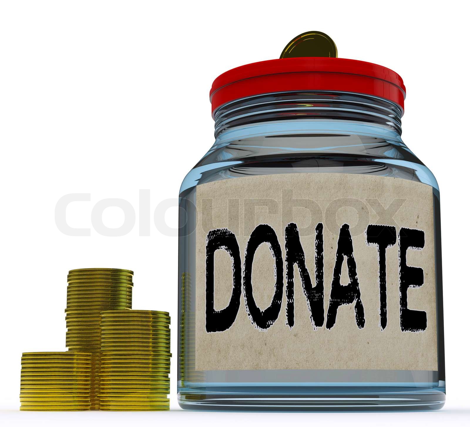 Donate Jar Shows Fundraising Charity And Contributions | Stock image ...