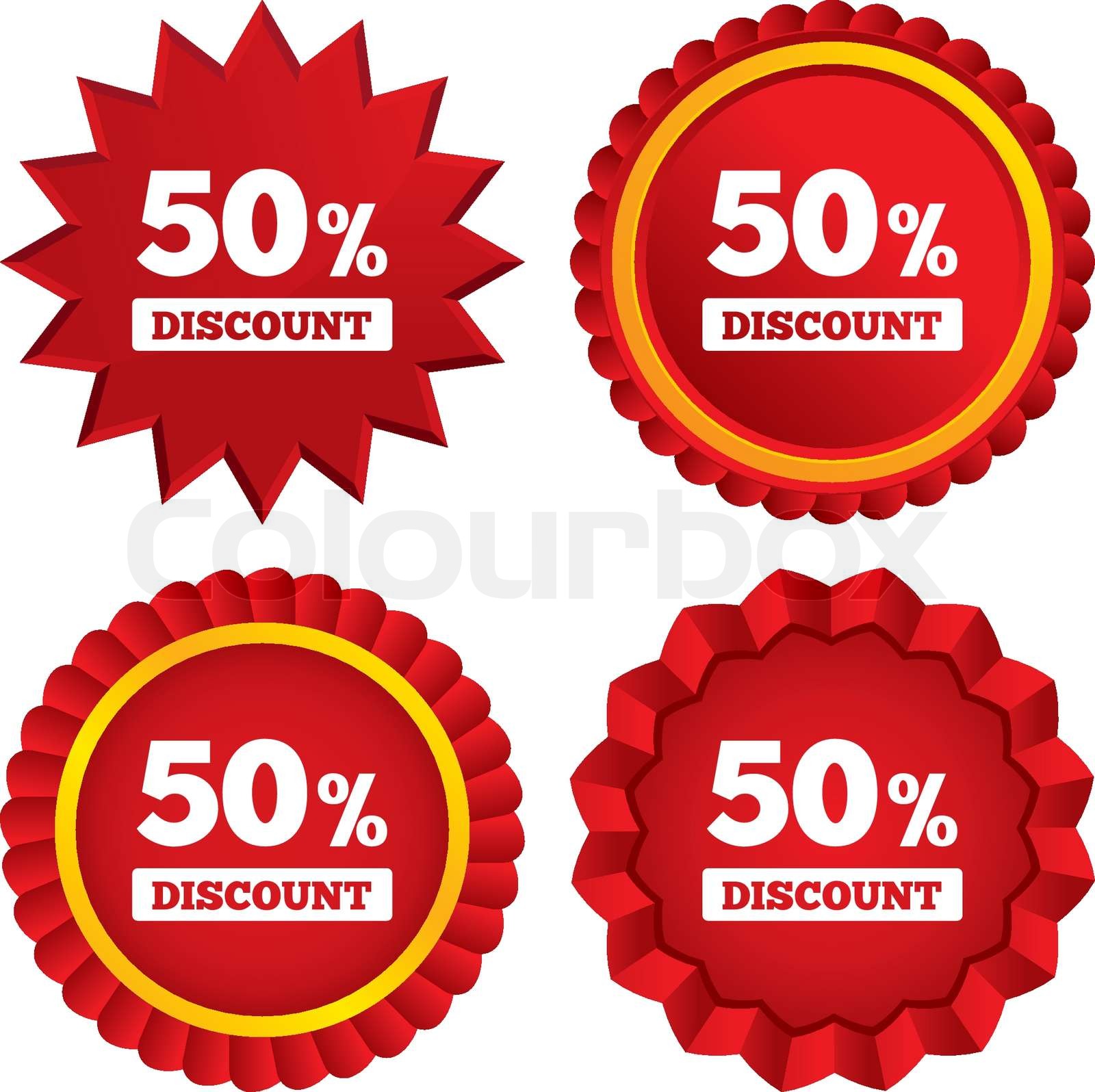 50 percent discount sign icon. Sale symbol. | Stock vector | Colourbox