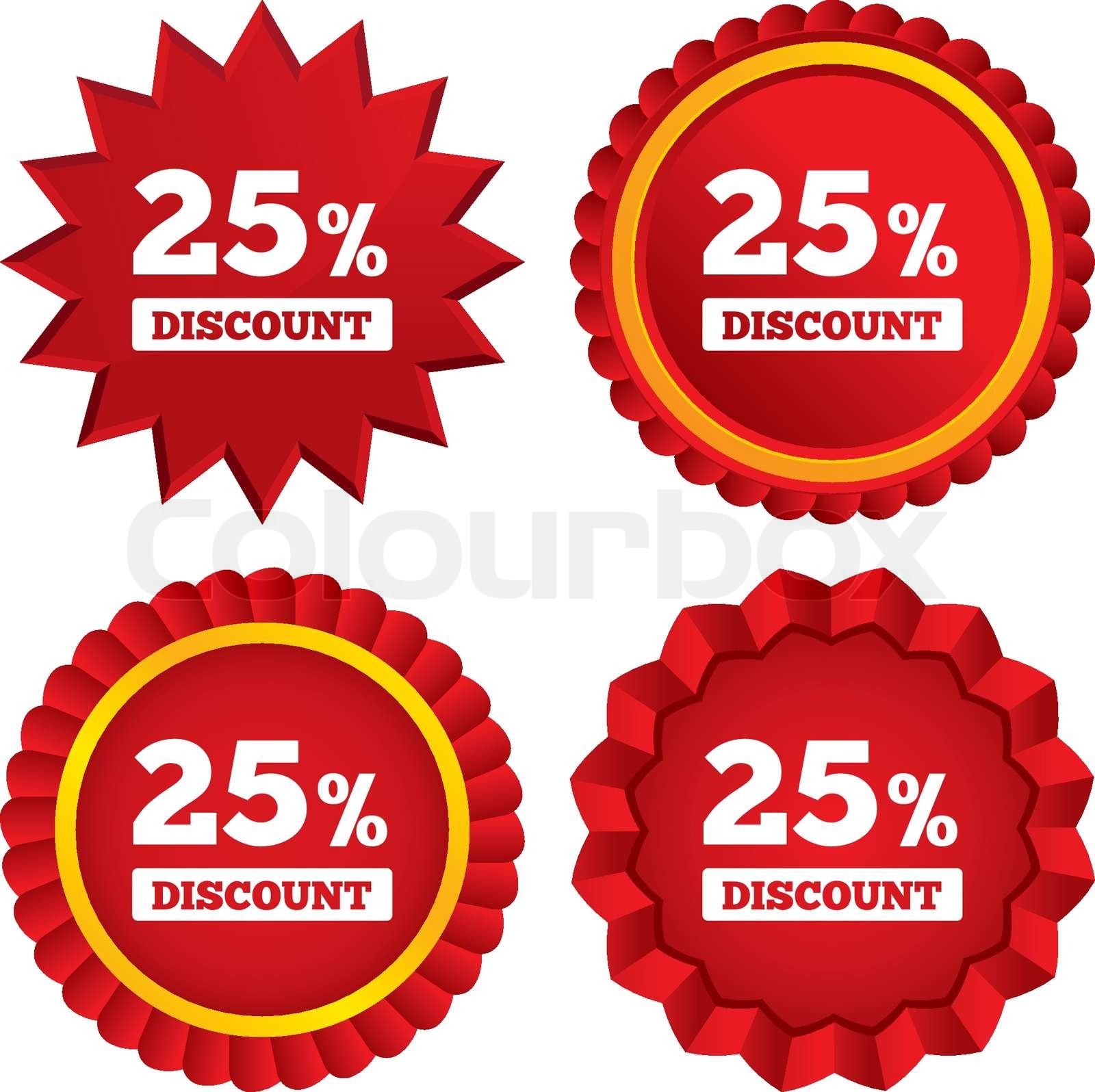 25 percent discount sign icon. Sale symbol. | Stock vector | Colourbox