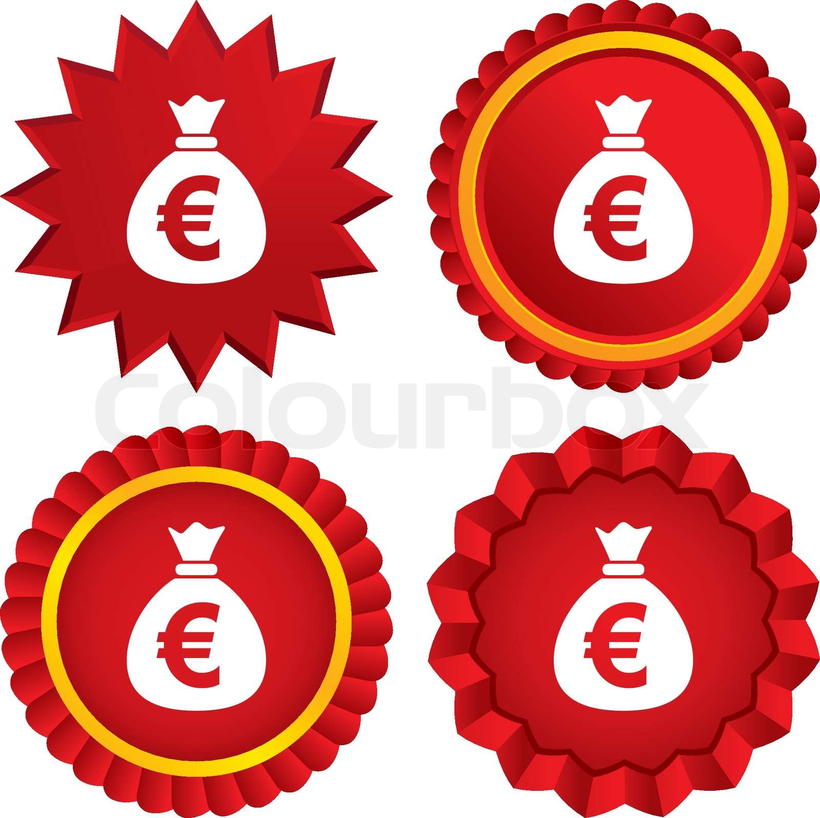 Geld-Beutel-Zeichen-Symbol. Euro Eur-Währung. | Stock-Vektor | Colourbox