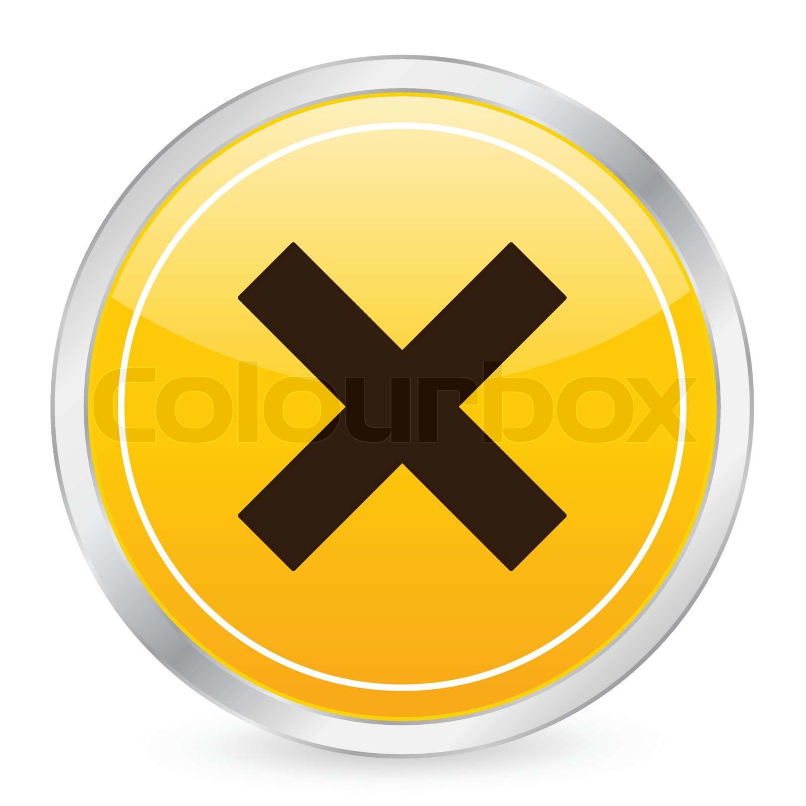 gelber Kreis-Symbol Abbrechen | Stock-Vektor | Colourbox