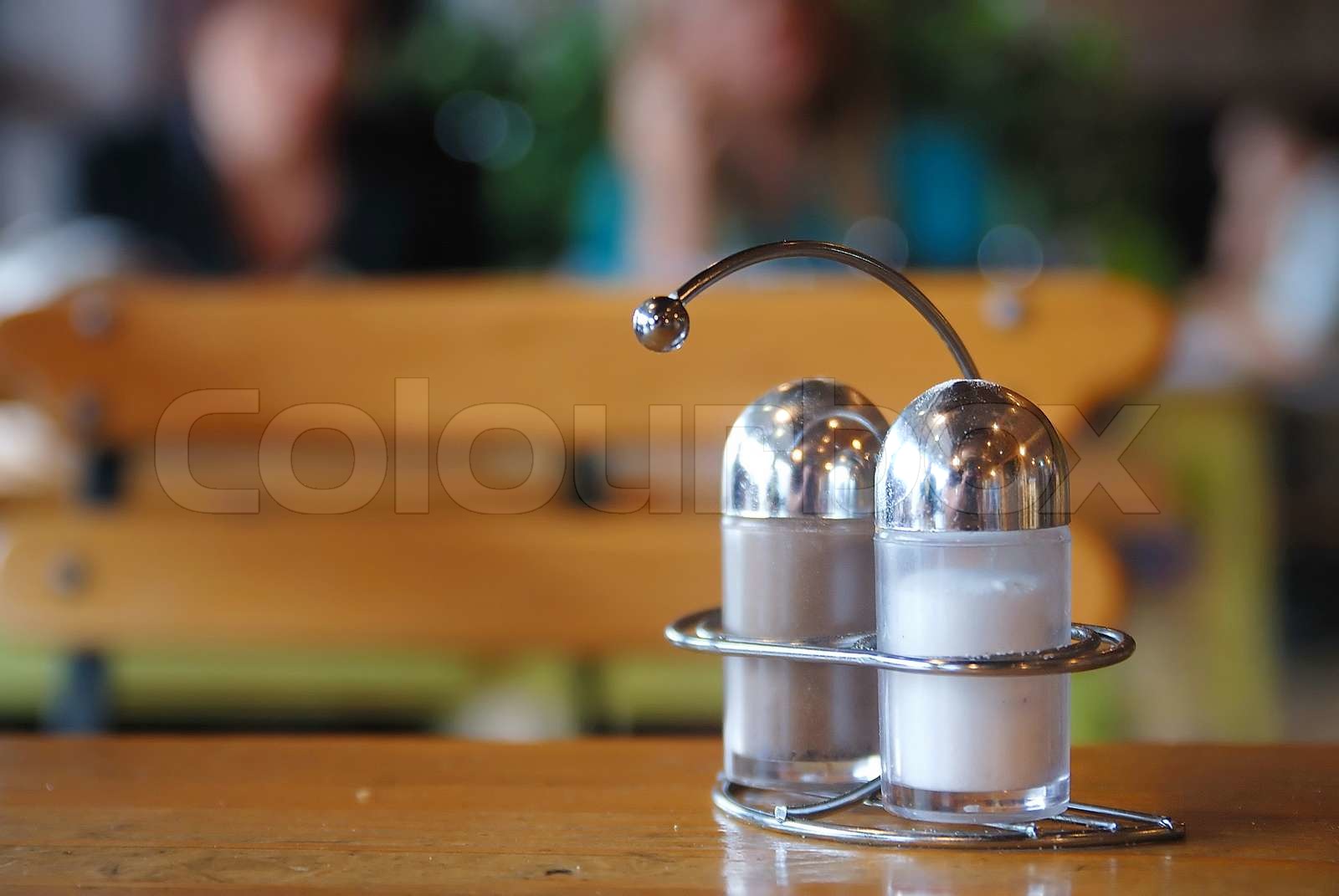 salt and paper shaker in restaurant | Stock image | Colourbox