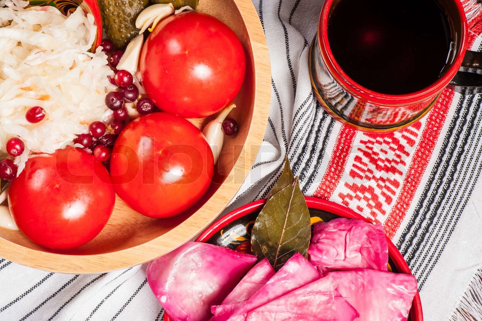 Traditional russian pickled vegetables | Stock image | Colourbox