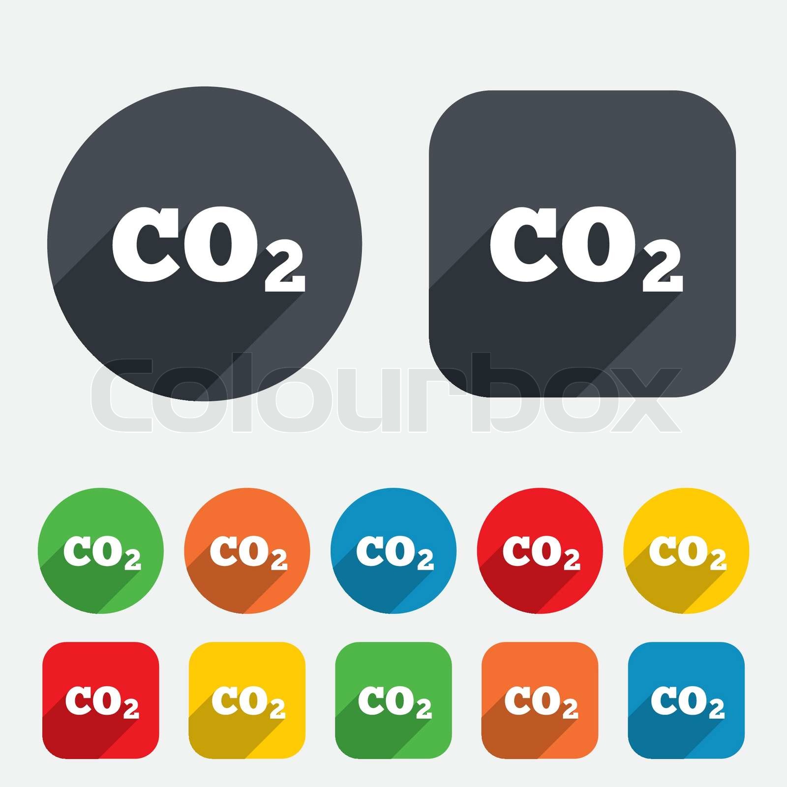 CO2 carbon dioxide formula sign icon. Chemistry | Stock vector | Colourbox