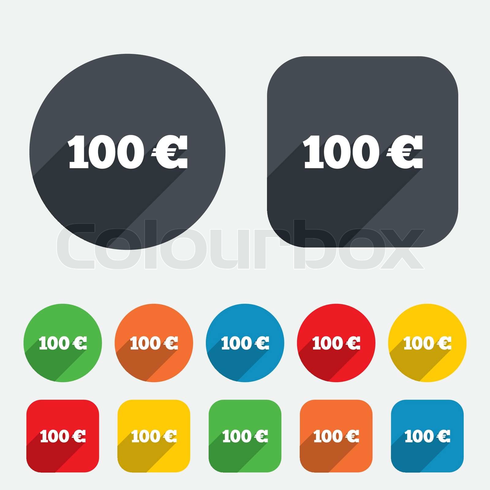 100 Euro sign icon. EUR currency symbol. | Stock vector | Colourbox