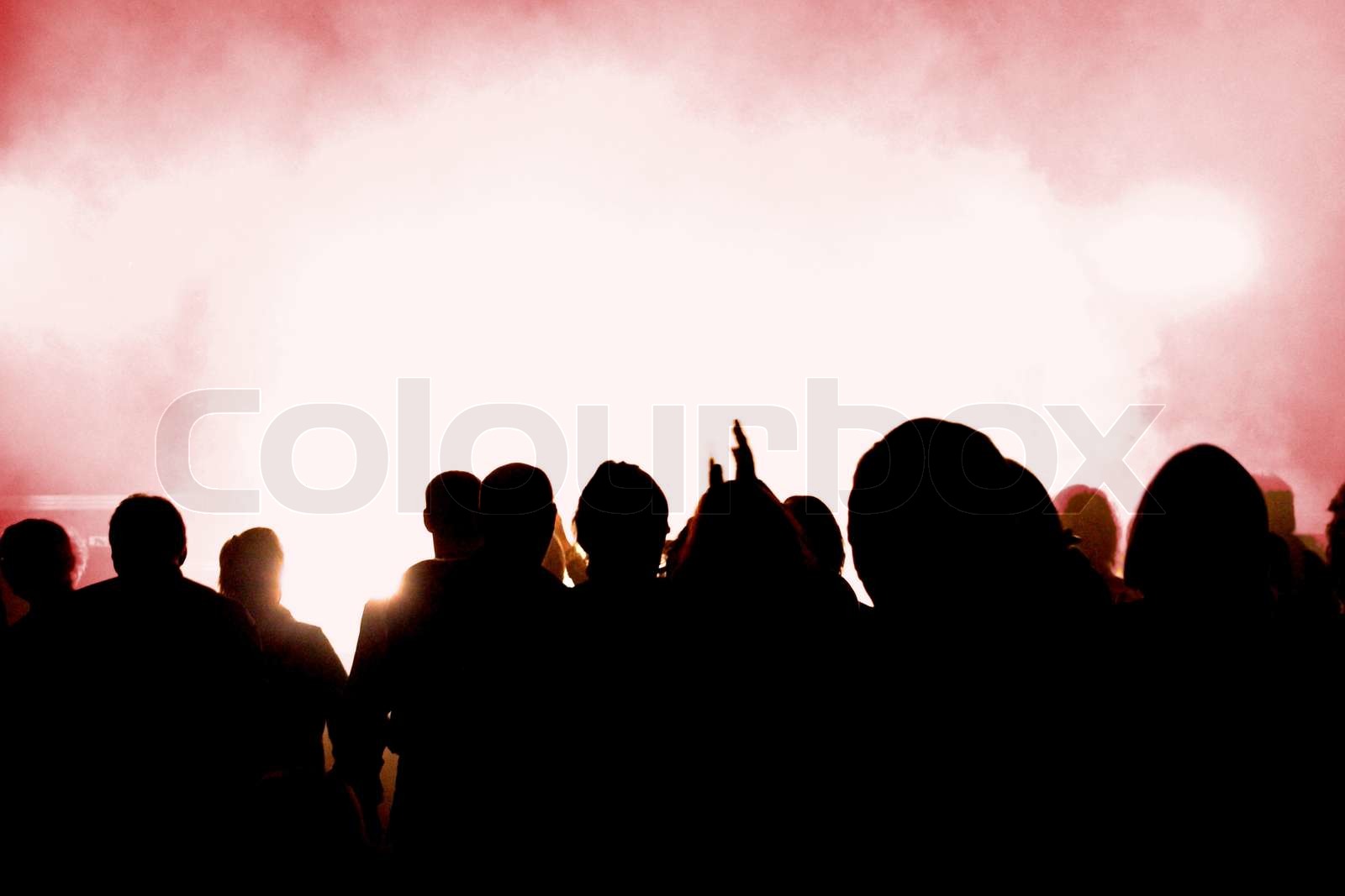Concert crowd in pink | Stock image | Colourbox