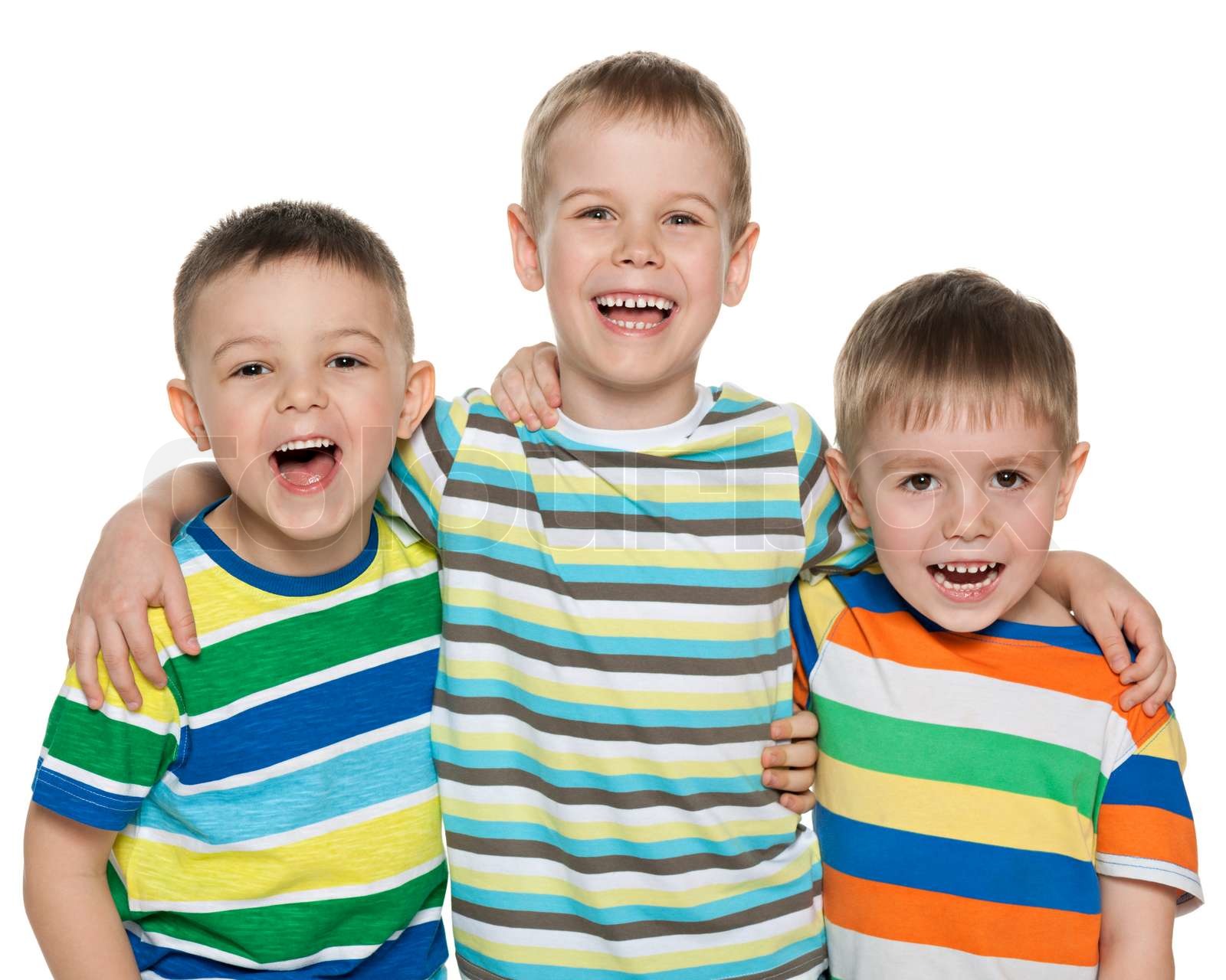 Three laughing boys | Stock image | Colourbox