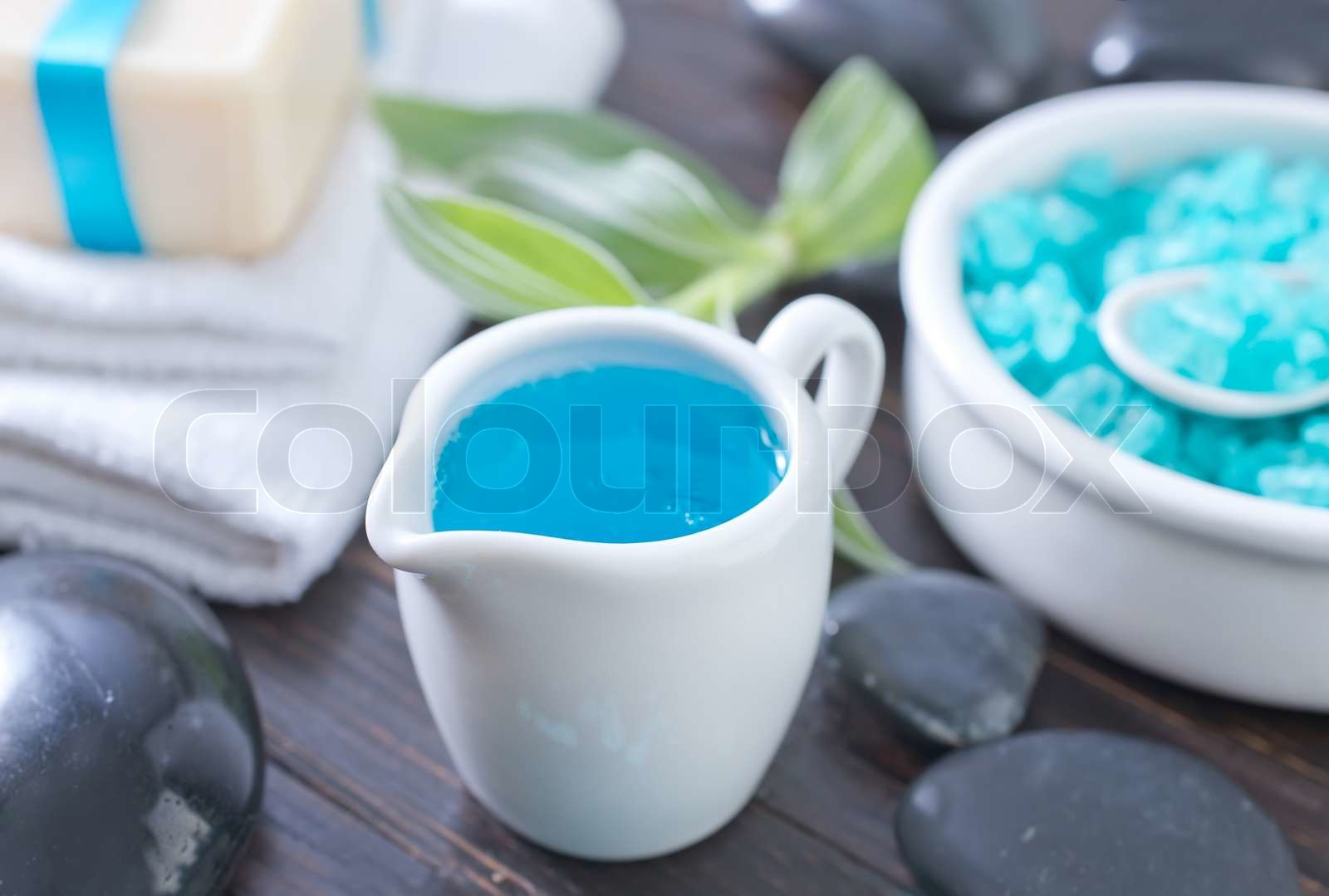 sea salt and oil | Stock image | Colourbox