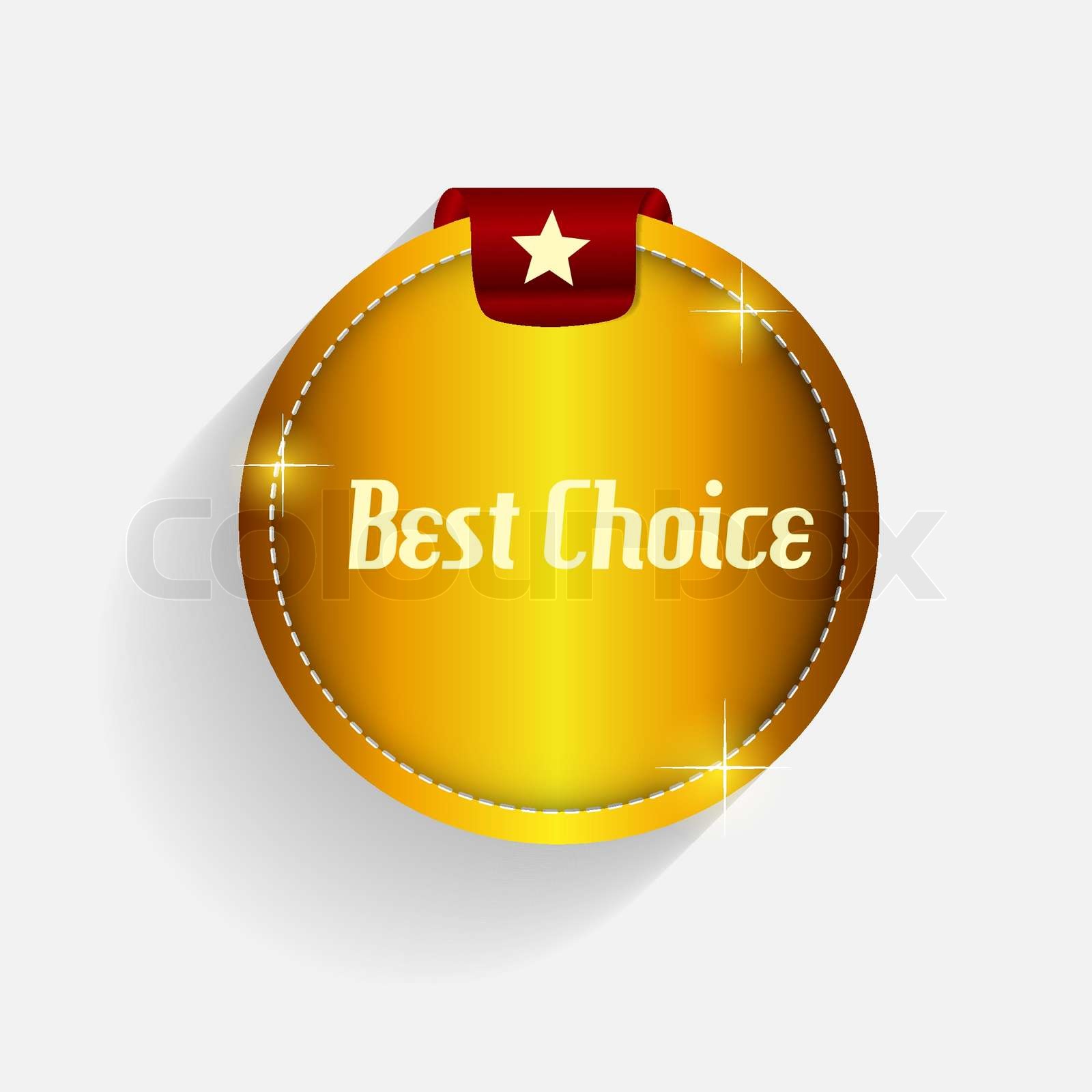 Vector best choice label with red ribbon. | Stock vector | Colourbox