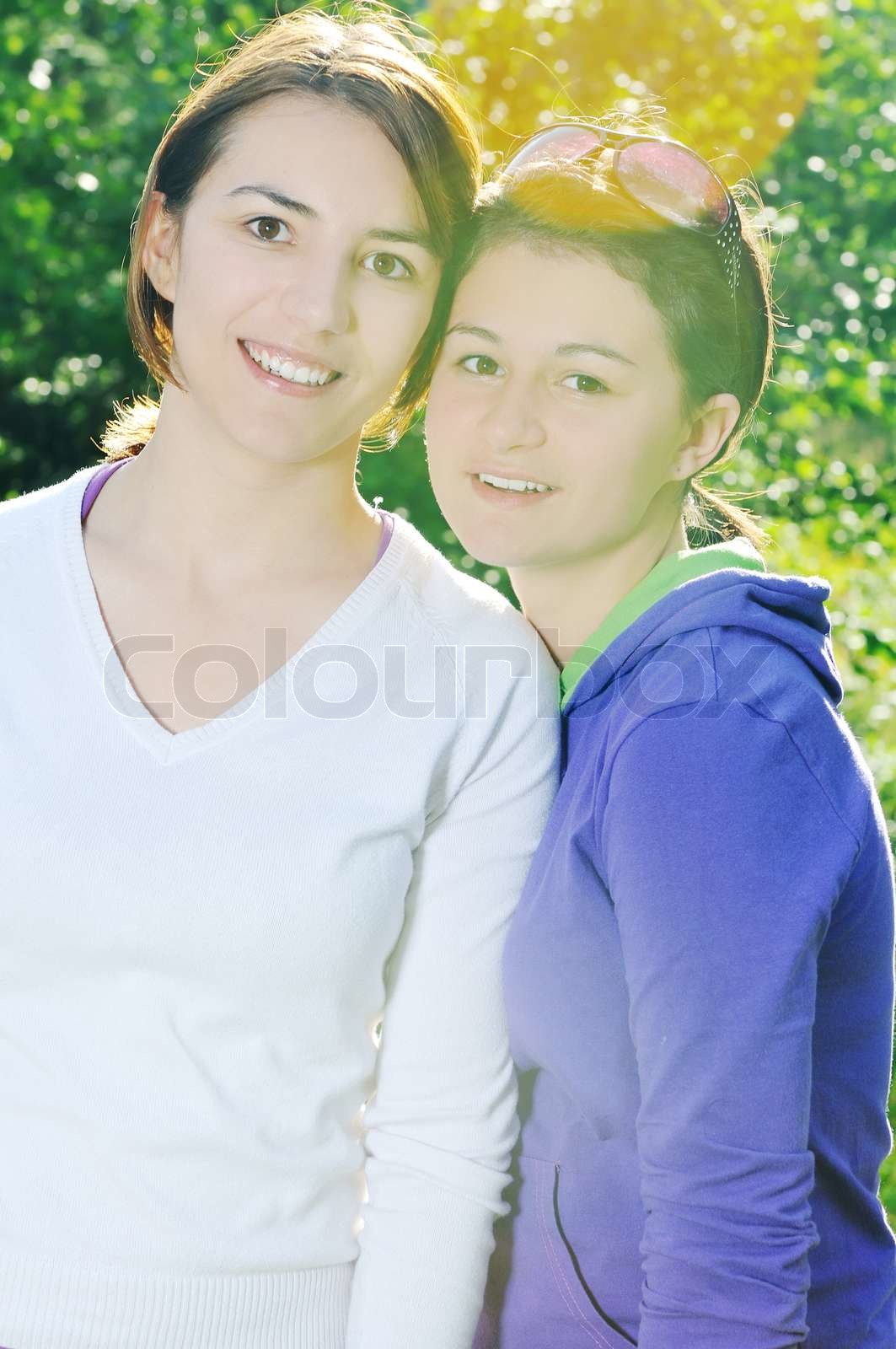 teen girls group outdoor | Stock image | Colourbox