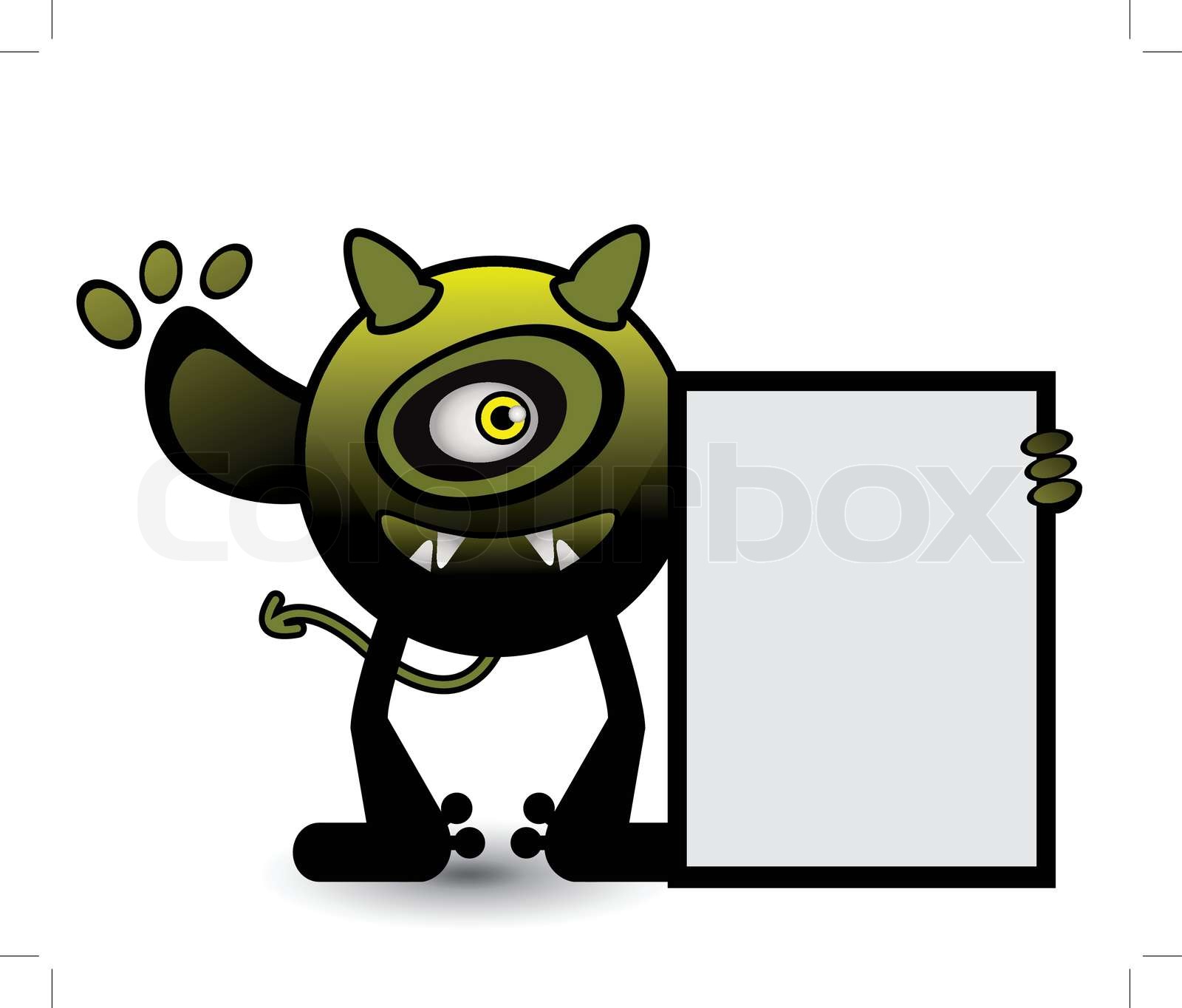 Yellow cyclops/monster banner | Stock vector | Colourbox