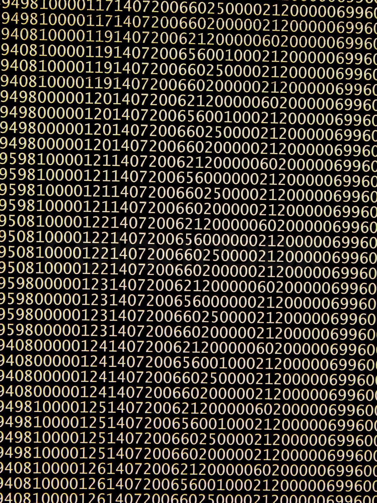 database concept with printed and coded database records | Stock image ...