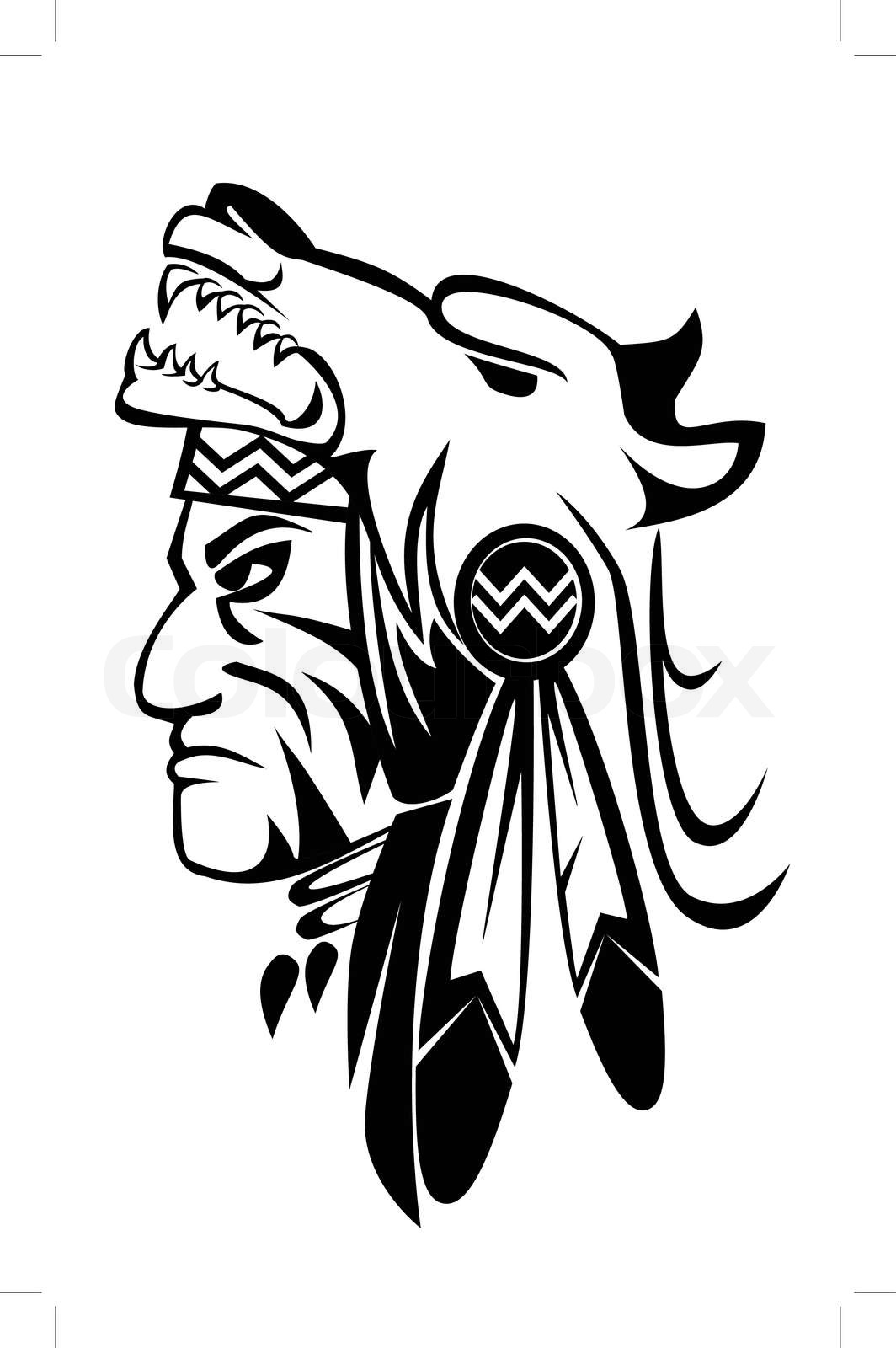 Apache wolf | Stock vector | Colourbox