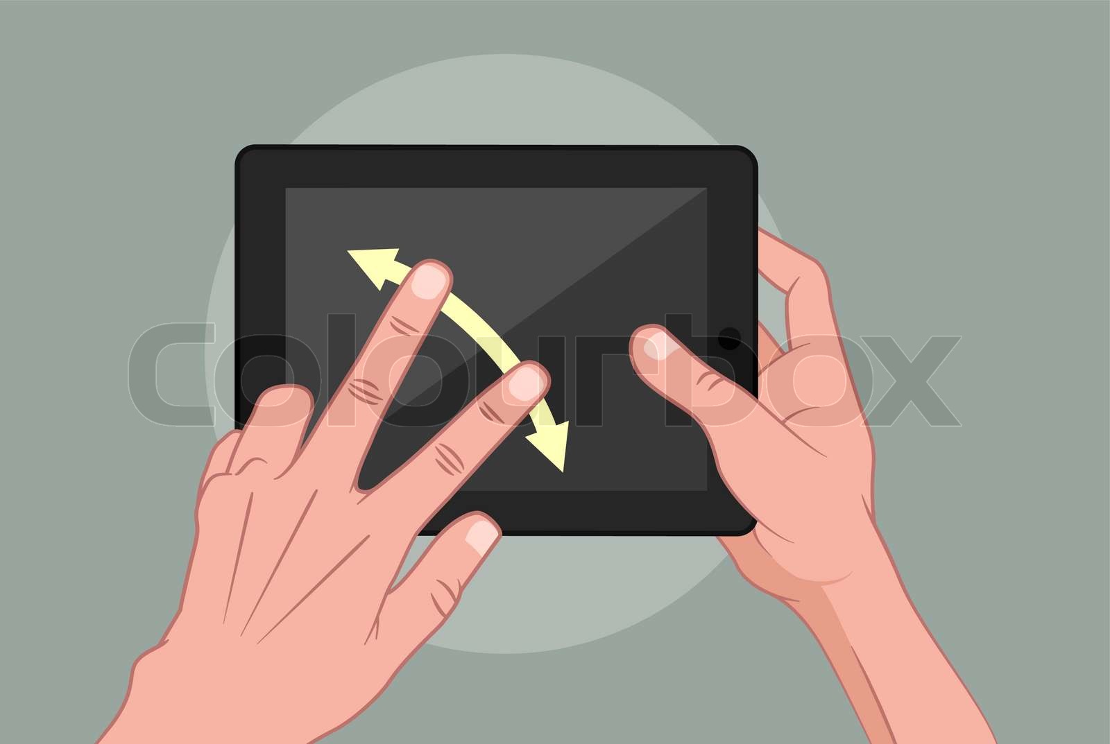 Hands using pad | Stock vector | Colourbox