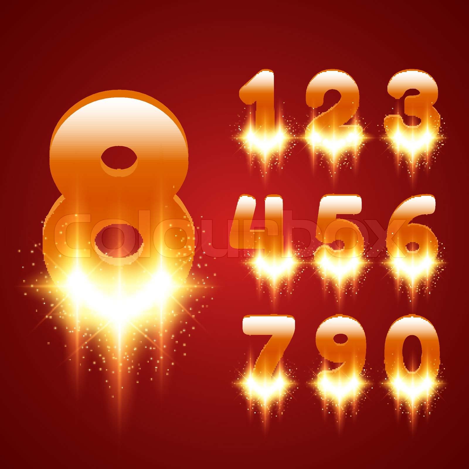 Glowing Numbers Set | Stock vector | Colourbox