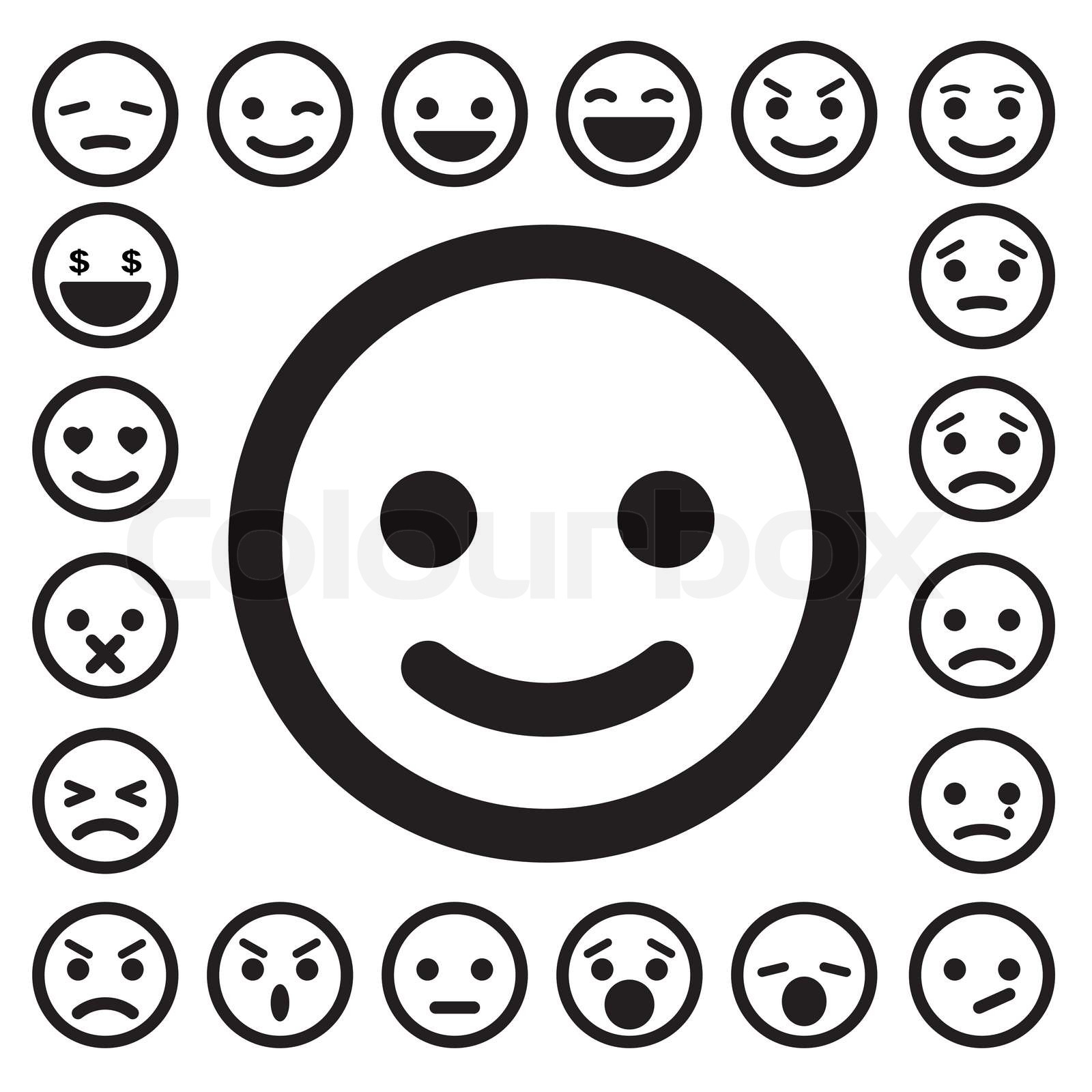 Smiley faces icons set | Stock vector | Colourbox