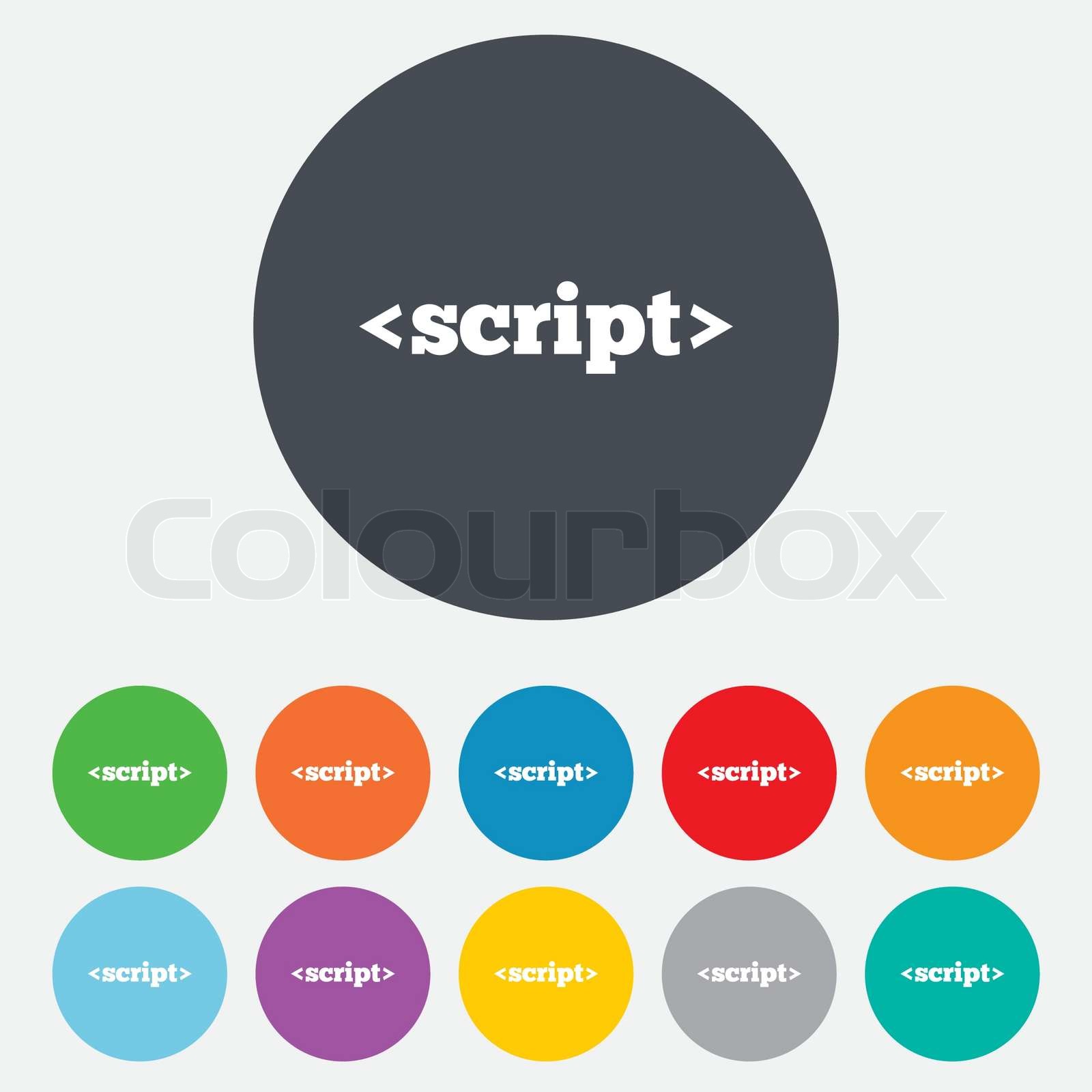 Script Sign Icon Javascript Code Symbol Stock Vector Colourbox