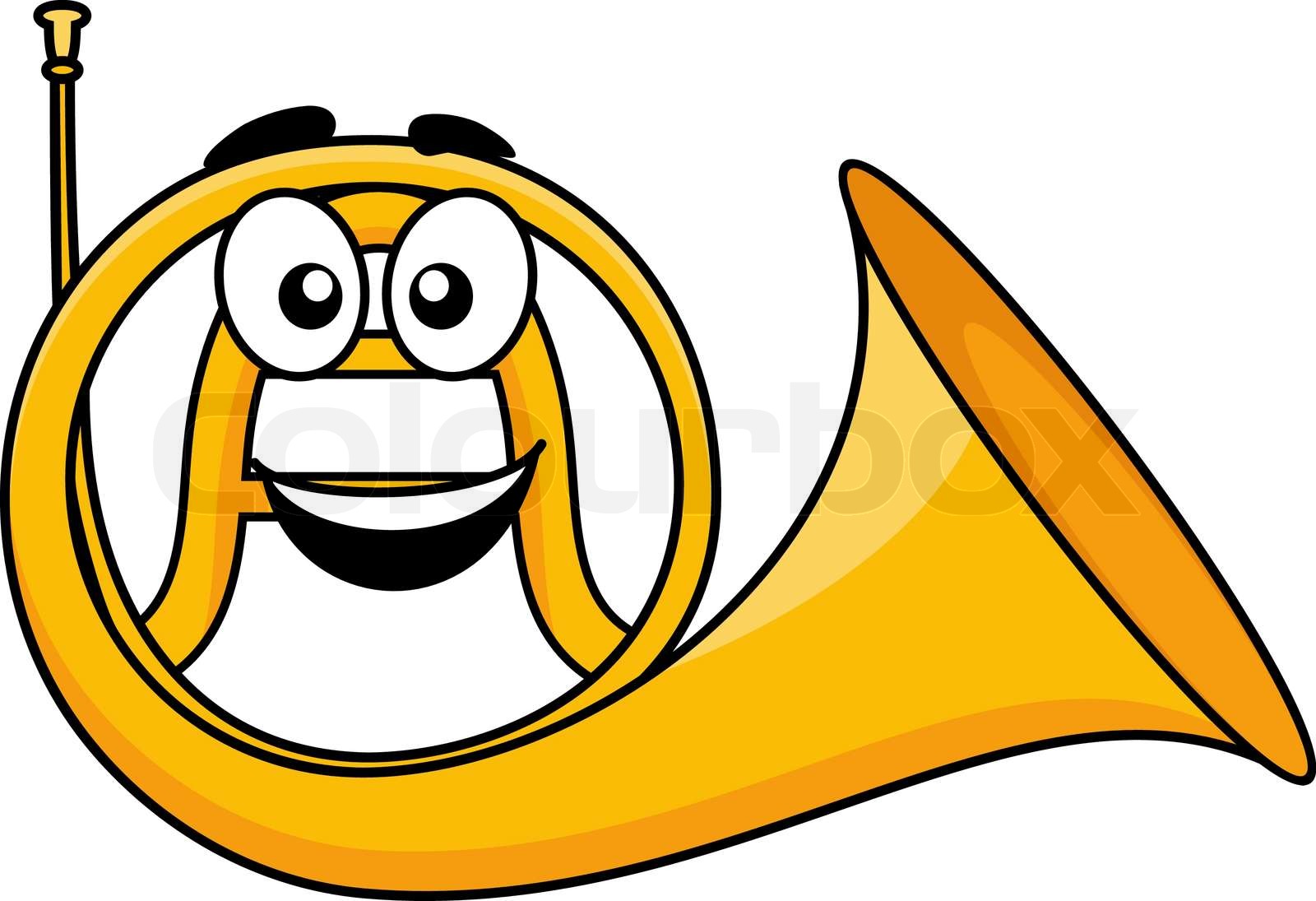 Cartoon illustration of a french horn | Stock vector | Colourbox