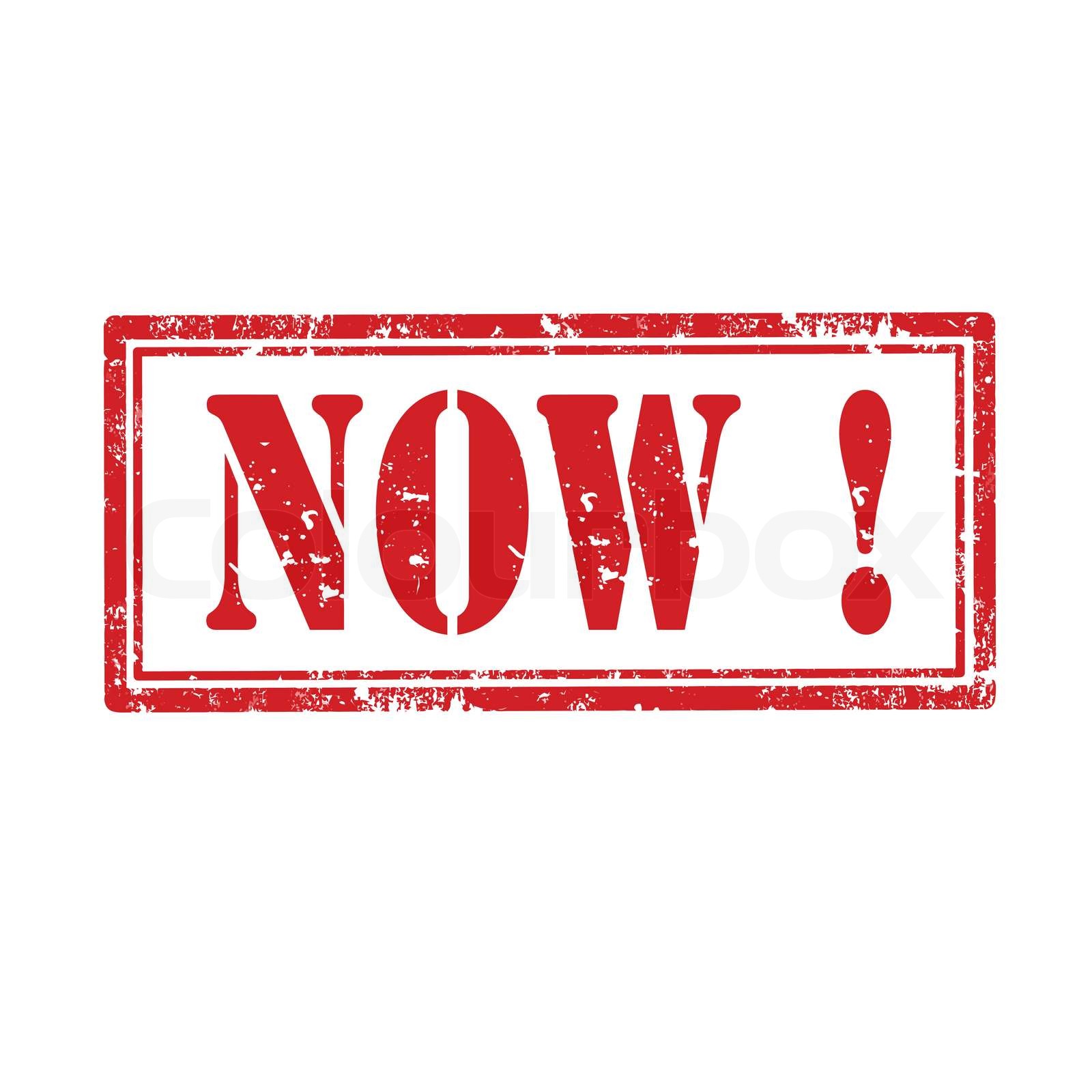 Now !-stamp | Stock vector | Colourbox