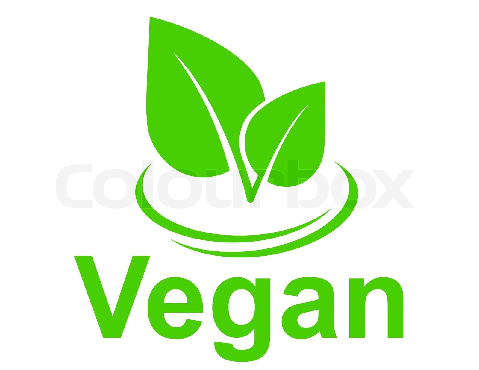 green vegetarian sign with leaves | Stock vector | Colourbox