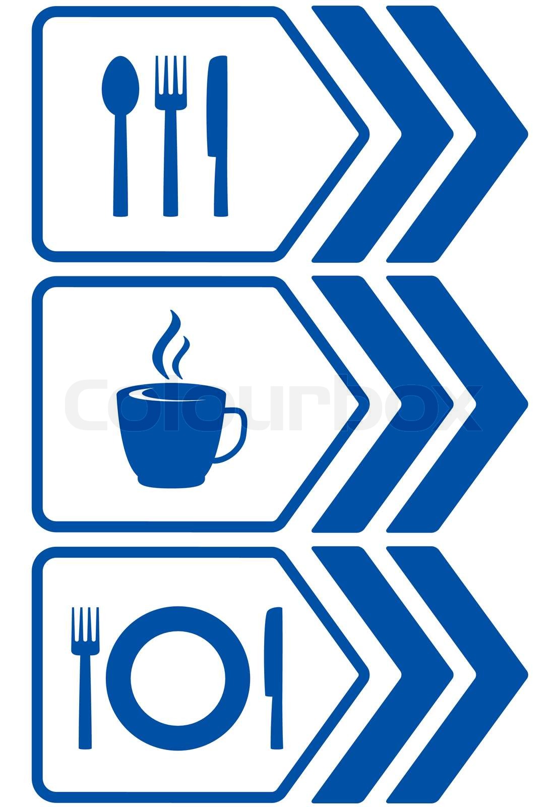 road food sign with arrow | Stock vector | Colourbox