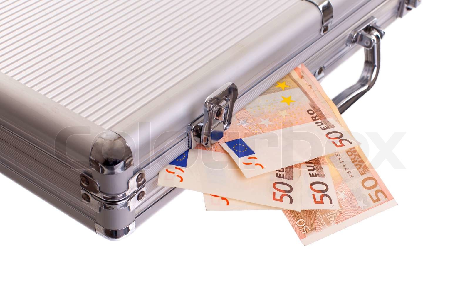 Metal briefcase full of cash | Stock image | Colourbox