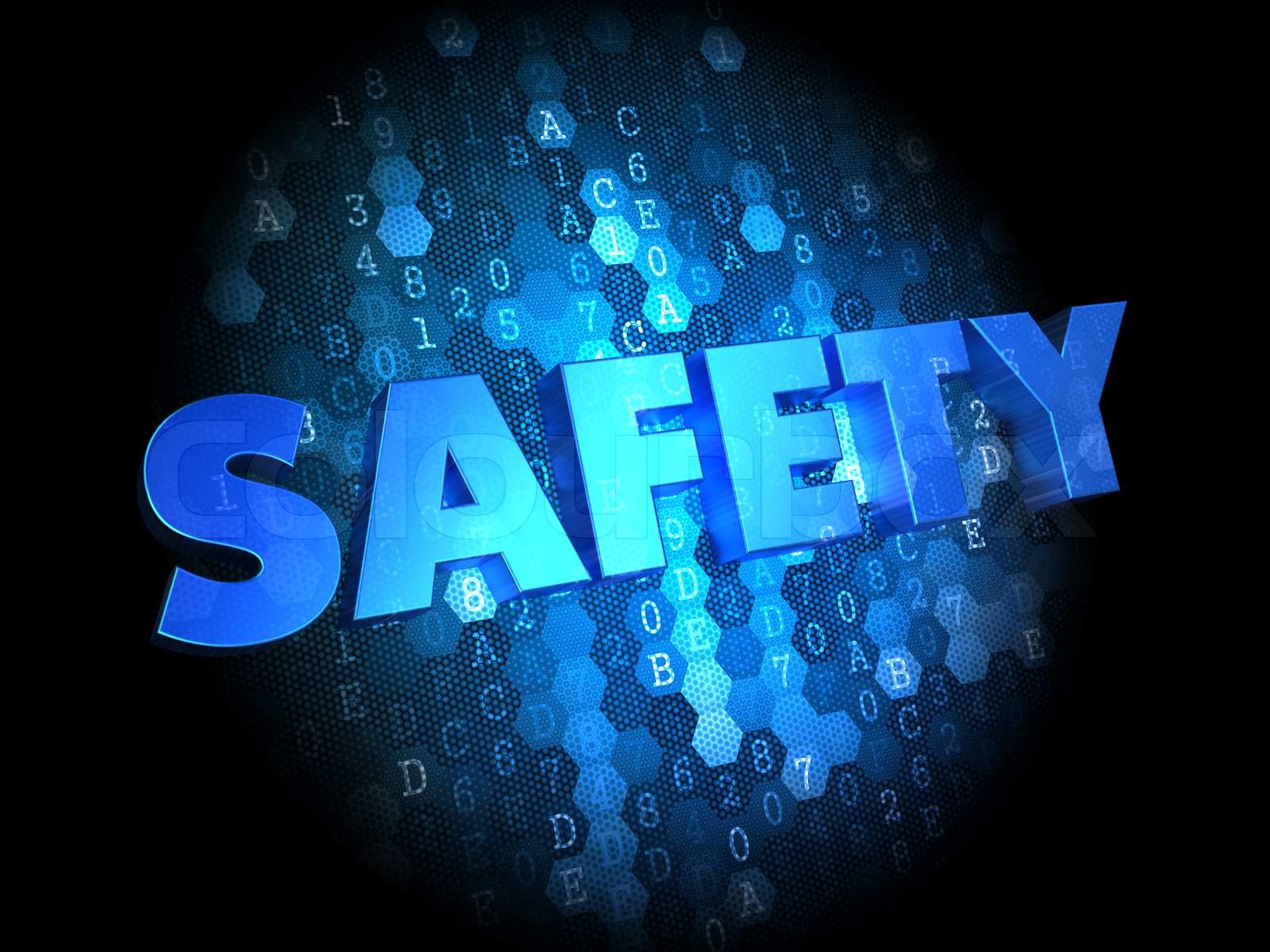 Safety on Dark Digital Background. | Stock image | Colourbox