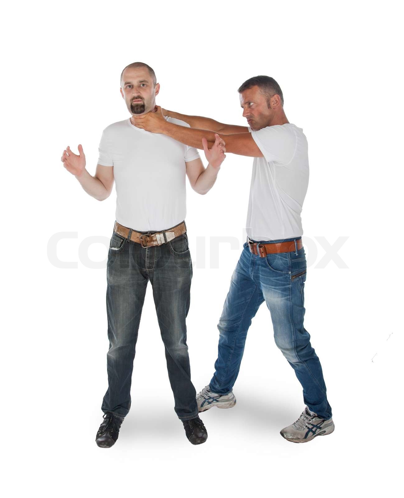 Man choking other man | Stock image | Colourbox