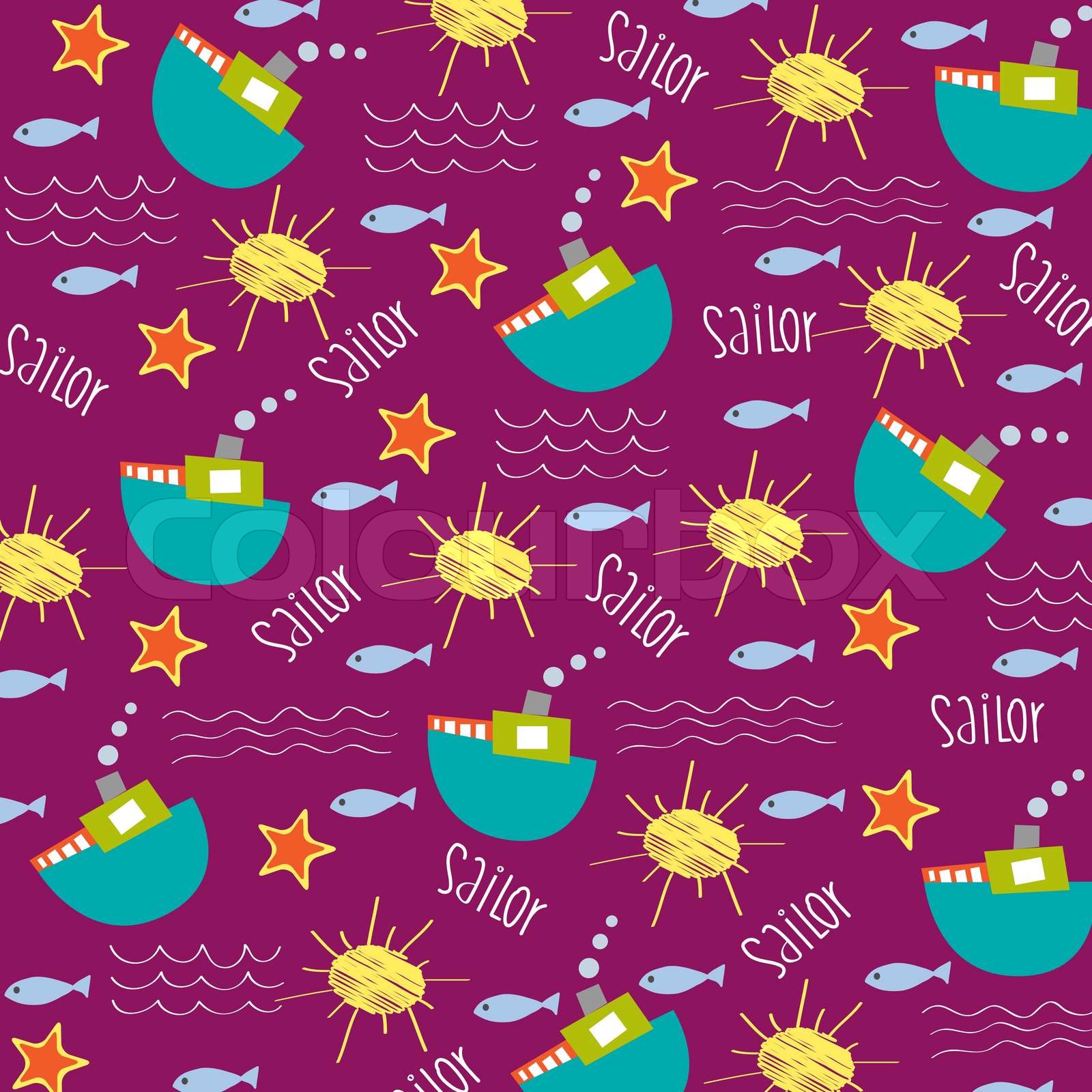 seamless boat pattern | Stock vector | Colourbox