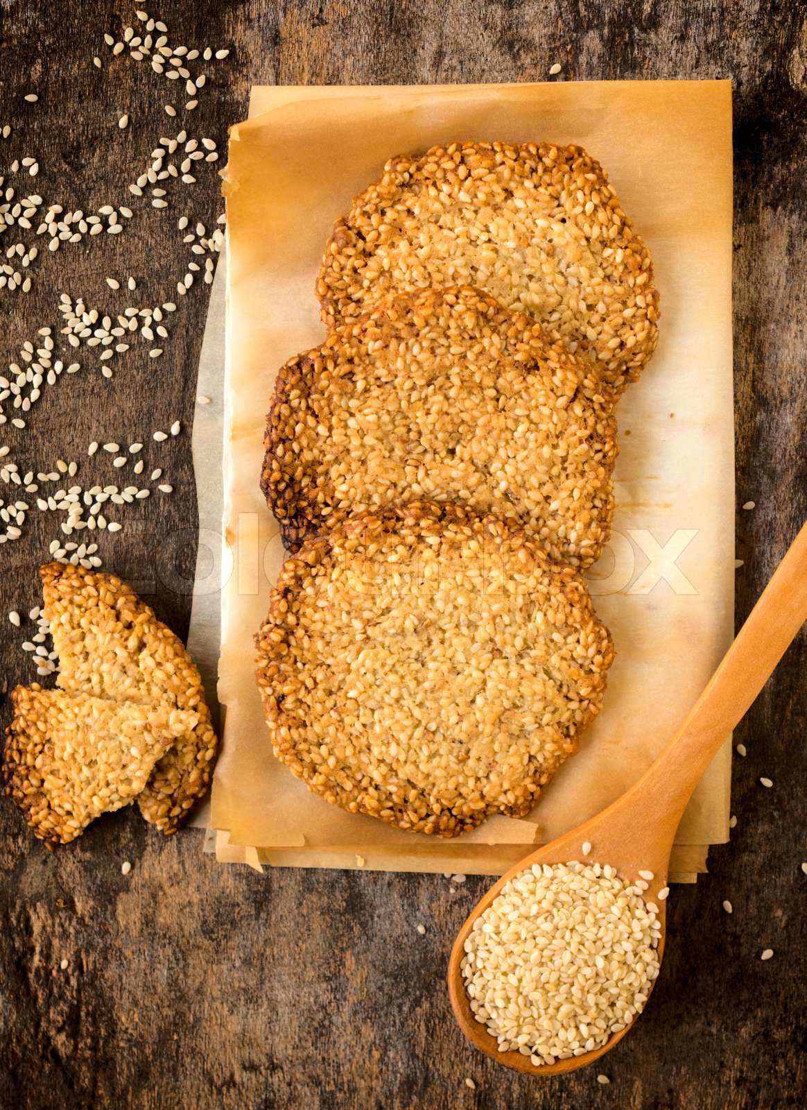 Sesame cookies | Stock image | Colourbox