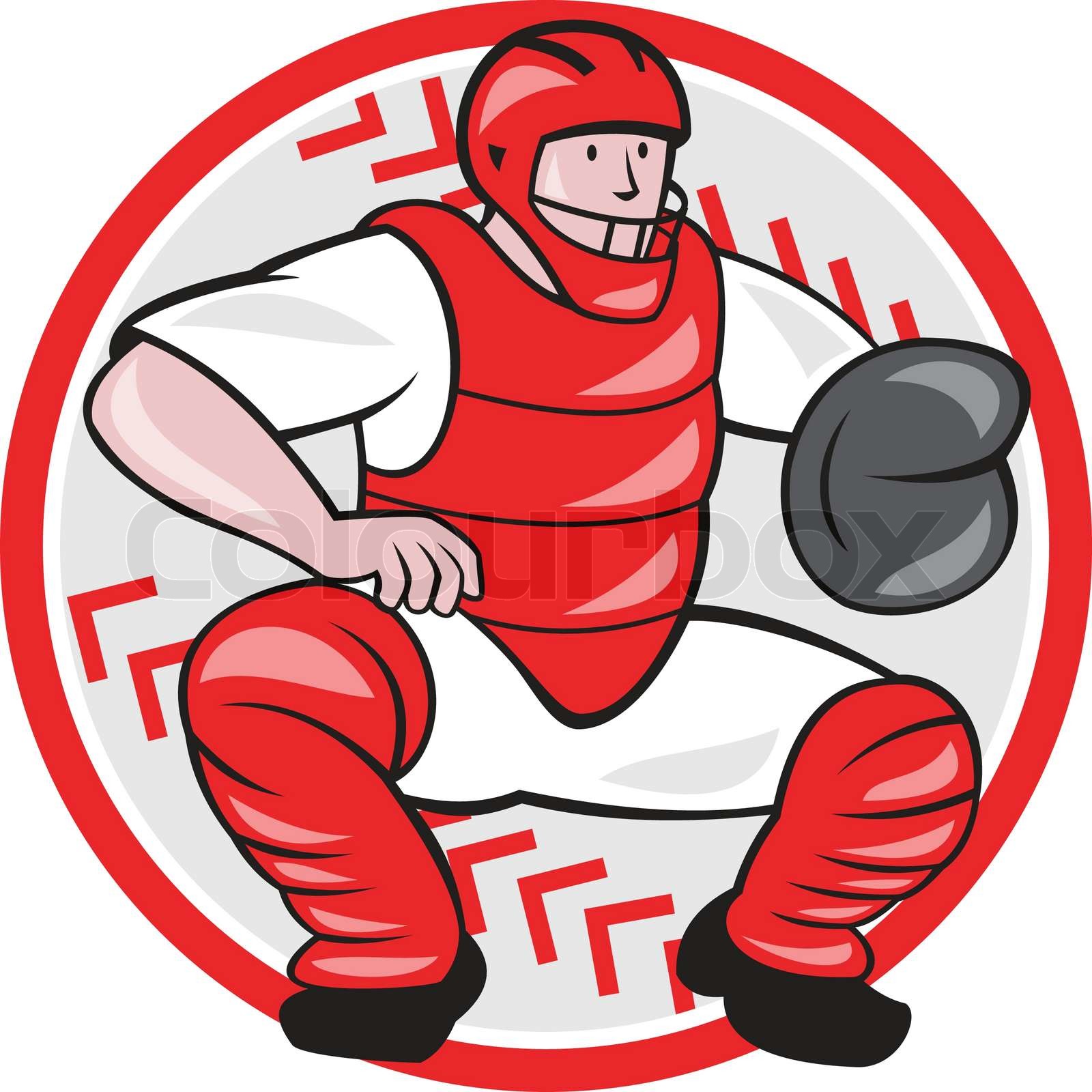 Baseball Catcher Catching Cartoon | Stock vector | Colourbox